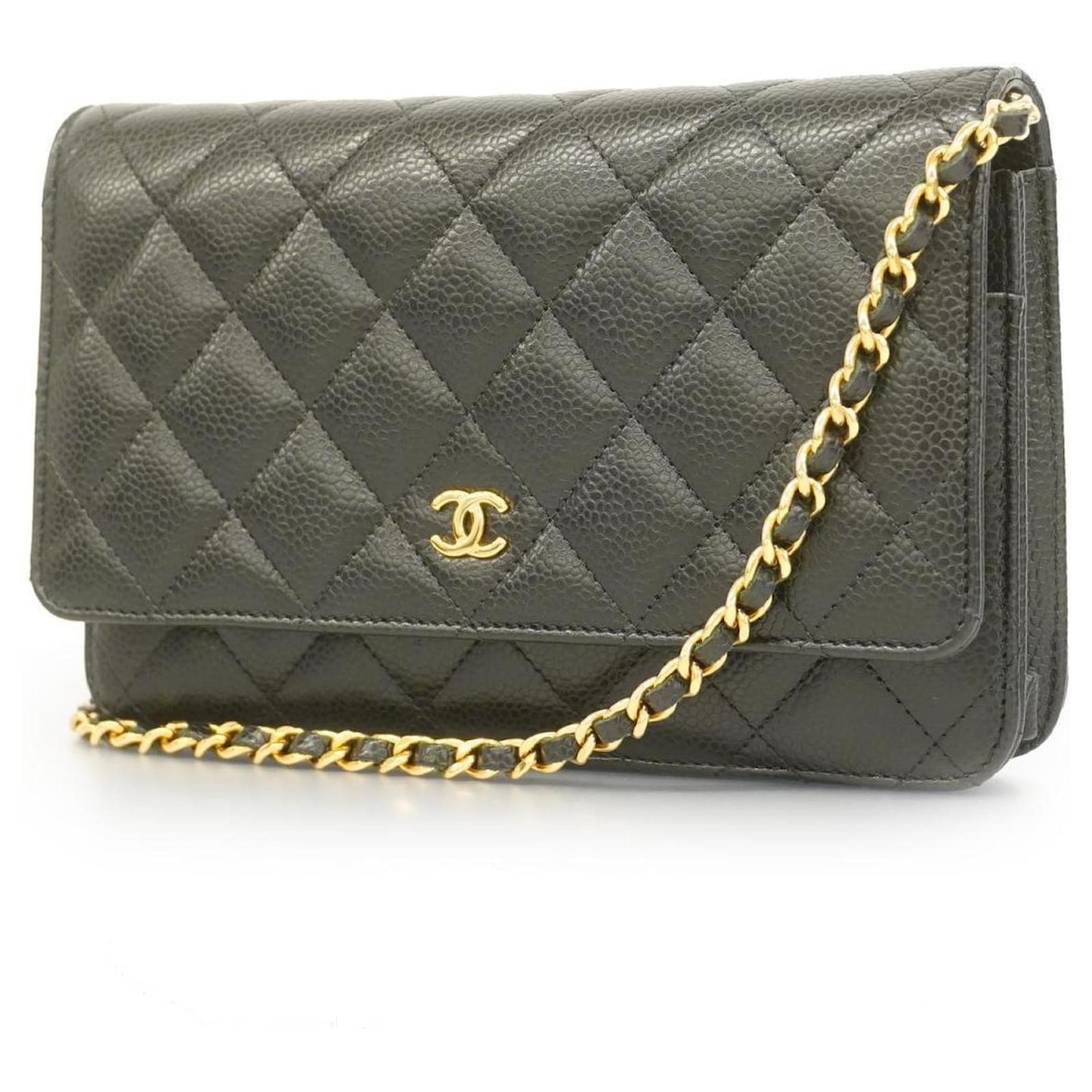 Chanel Black Caviar Leather Shoulder Wallet ref.1615499 - Joli Closet