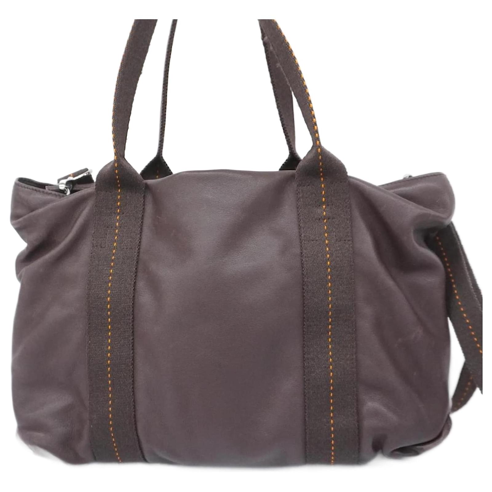 Hermès Hermes Tote Bag Caravan Horizontal MM Brown Leatherette ref ...