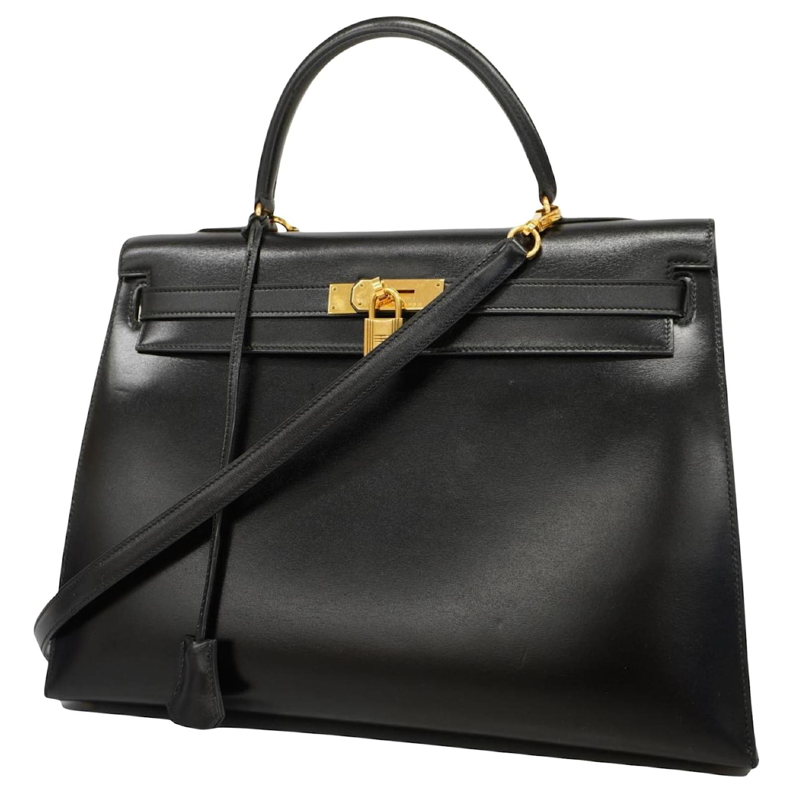 Hermès Kelly 35 Black Leather ref.1616524 - Joli Closet