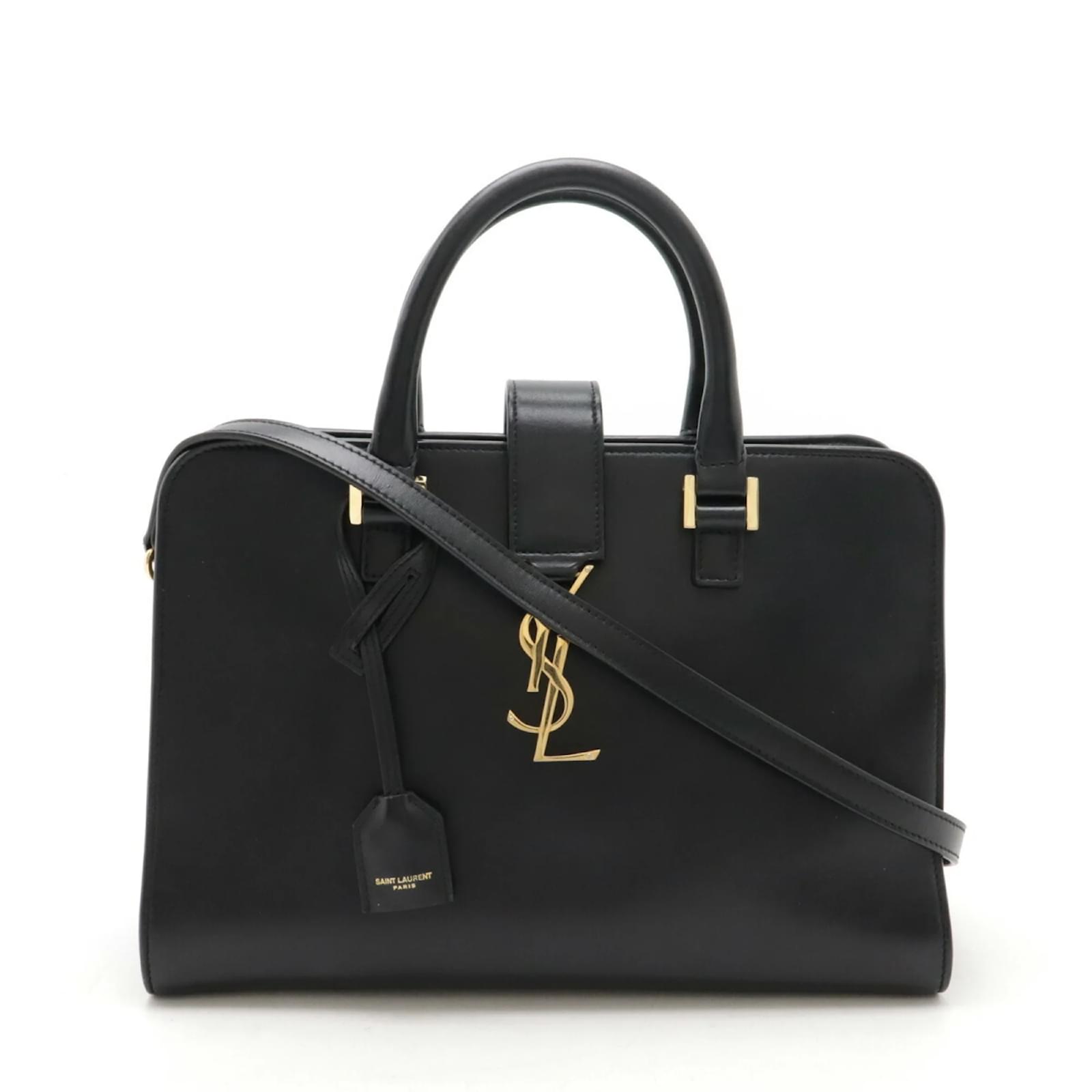 Yves Saint Laurent Small Cabas Handbag Black Leather ref.1618305 - Joli ...