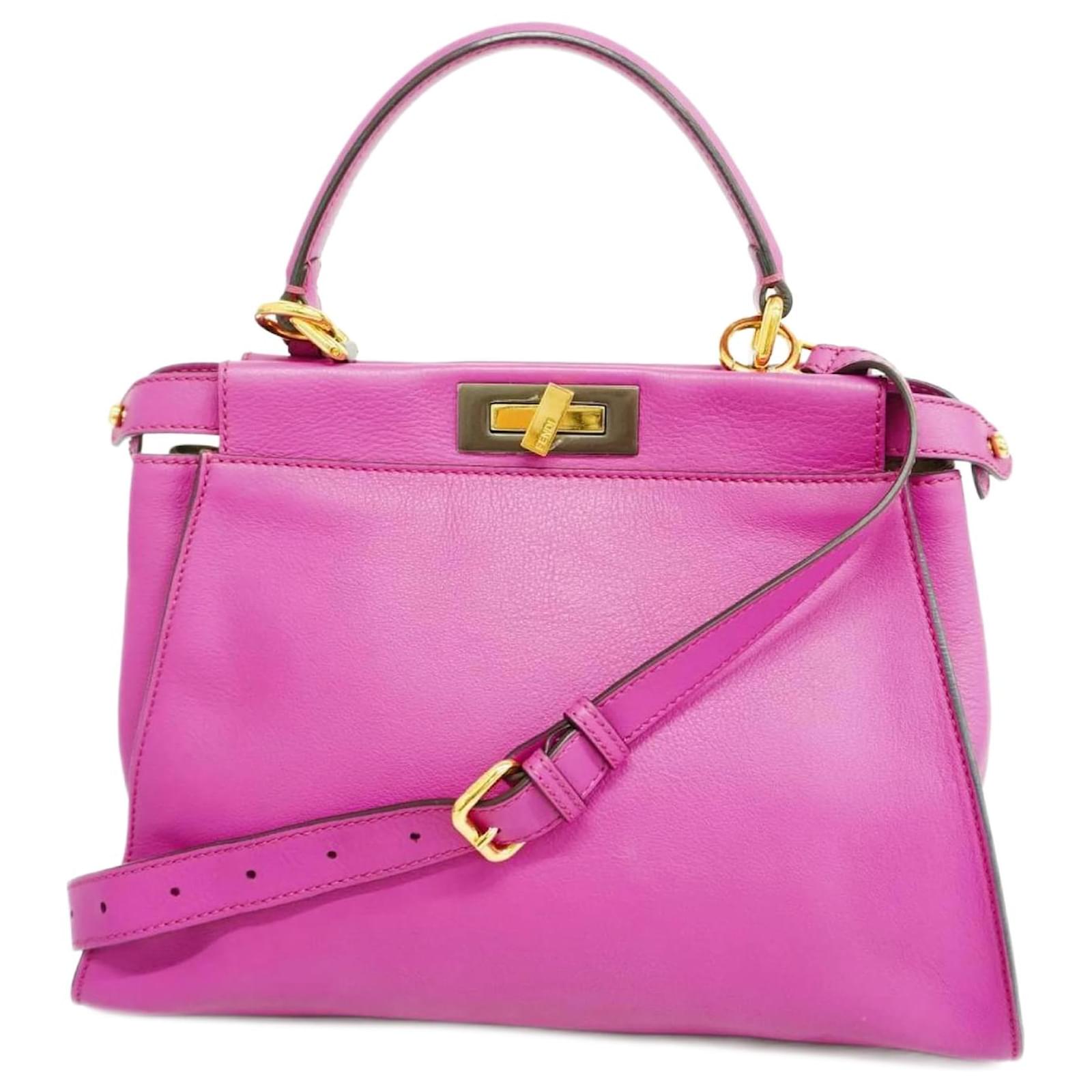 Fendi Peekaboo Handbag in Pink Leather ref.1618392 - Joli Closet