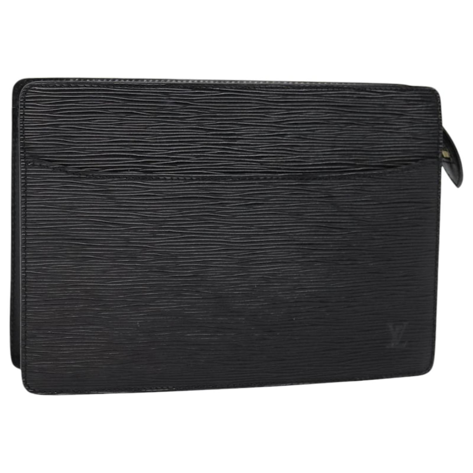 LOUIS VUITTON Epi Pochette Homme Clutch Bag Black Noir M52522 LV Auth ...