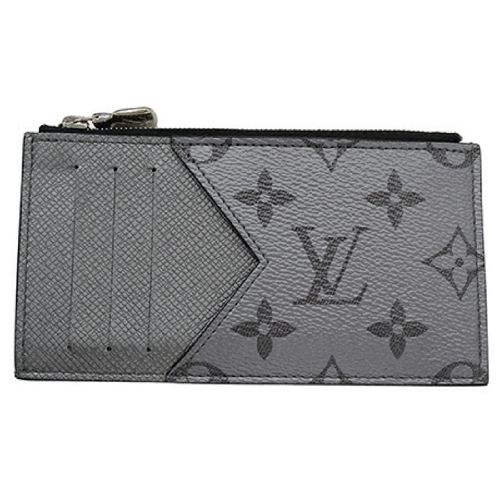 Louis Vuitton Gray Taigarama Card Case Brown Leather ref.1618897 - Joli ...