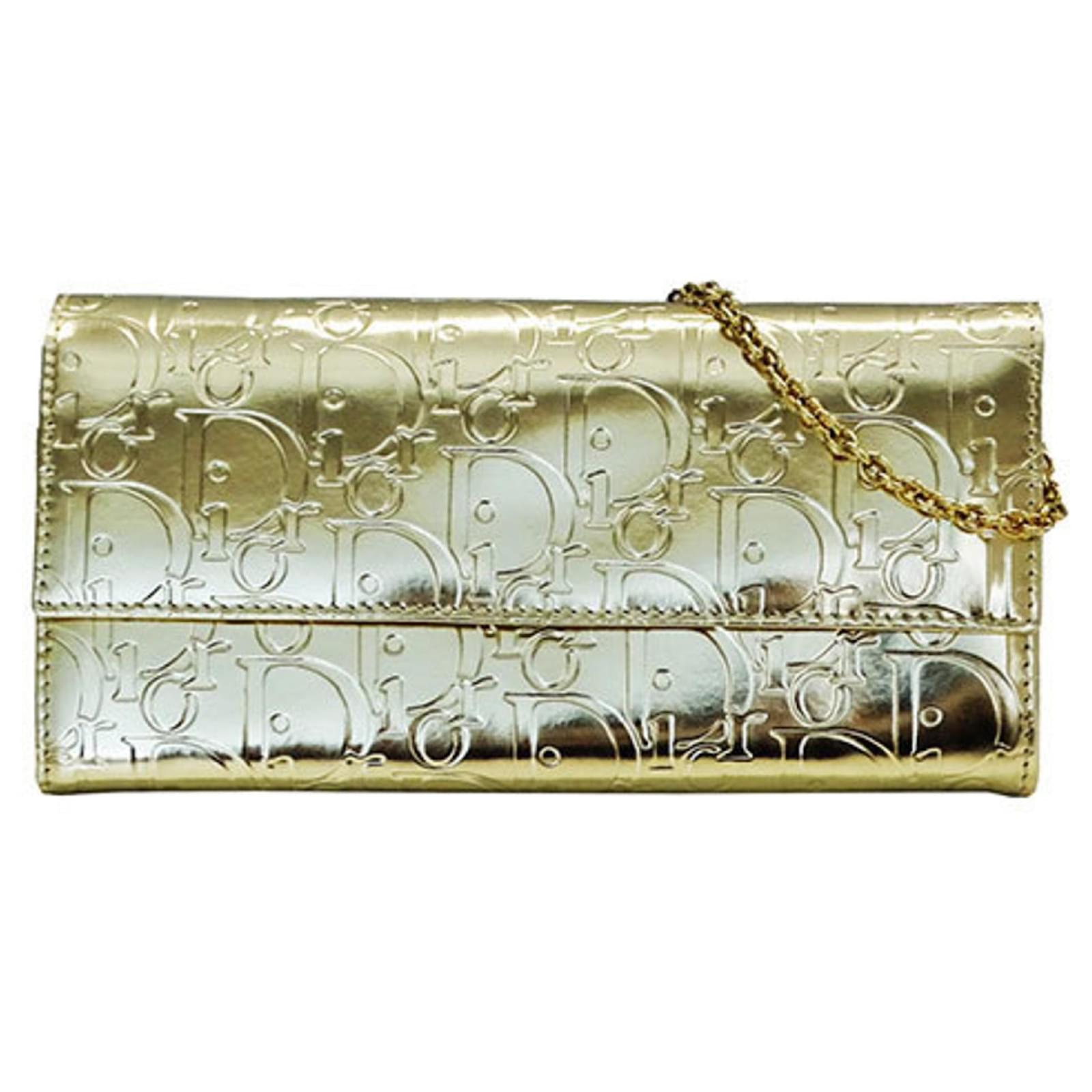 Christian Dior Gold Chain/Shoulder Wallet Golden ref.1618909 - Joli Closet