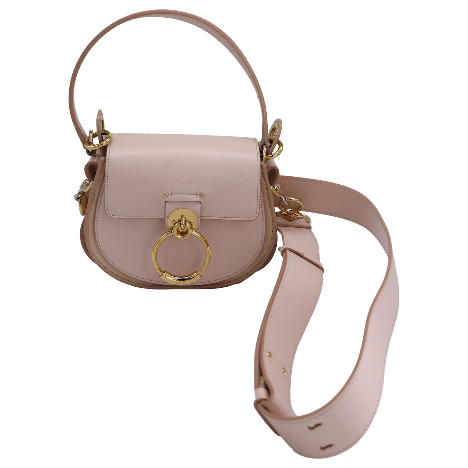 Chloé Small Tess Saddle Bag in Pink Leather ref.1618954 - Joli Closet