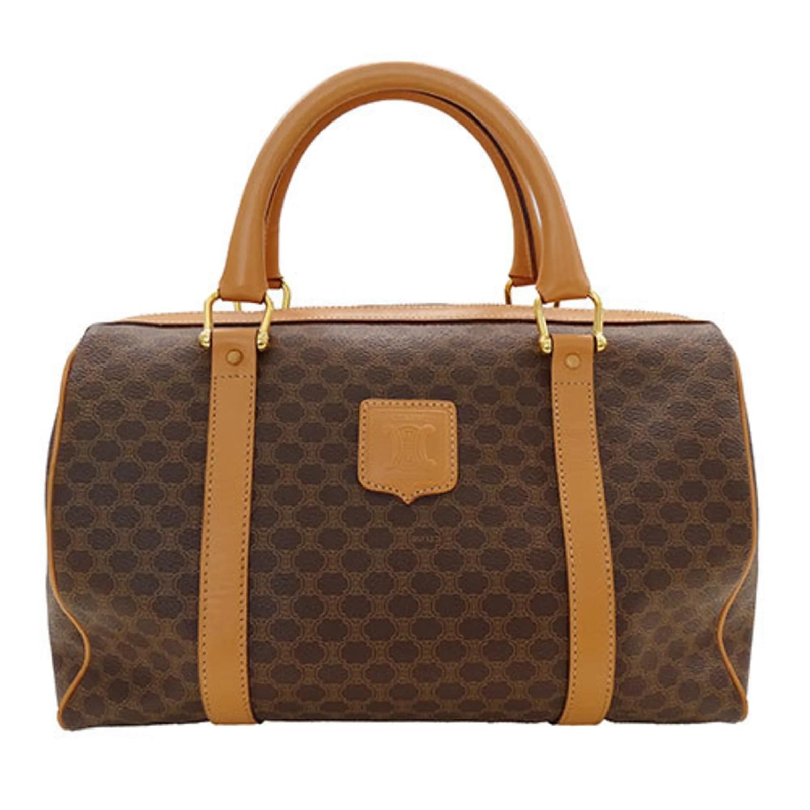 Céline Celine Boston Bag in Brown and Camel Plastic ref.1619436 - Joli ...
