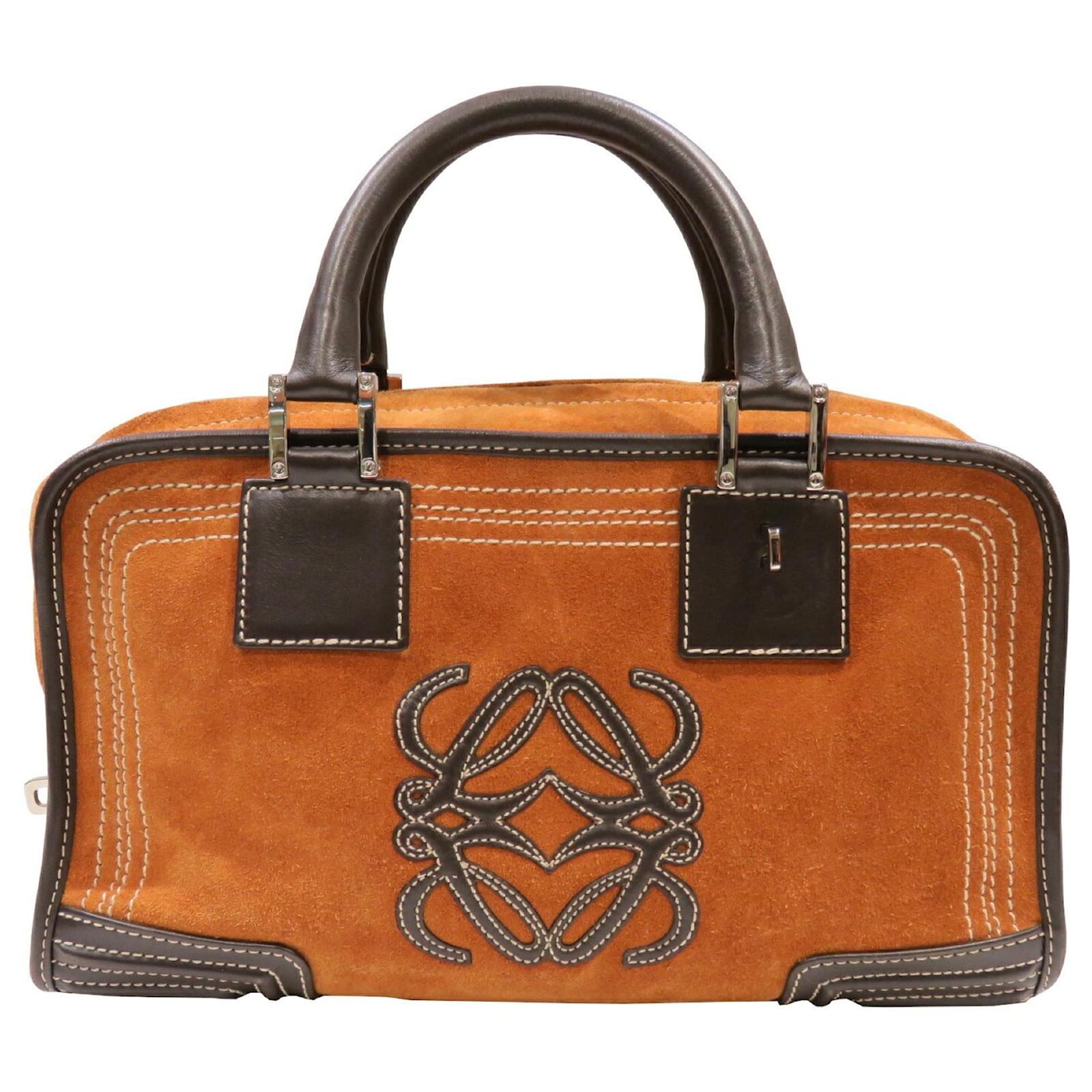 Loewe Amazona 28 Handbag Brown Suede Leather ref.1619794 - Joli Closet