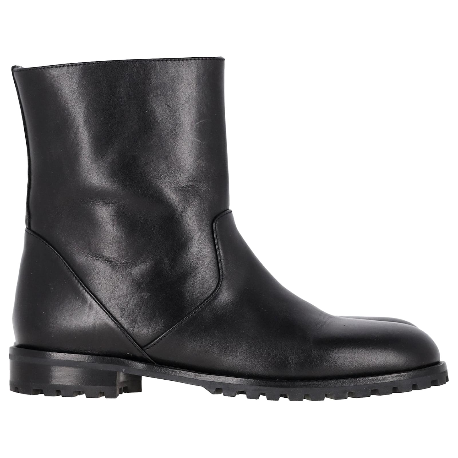 Manolo Blahnik Motosa Ankle Boots in Black Calf Leather Pony-style ...