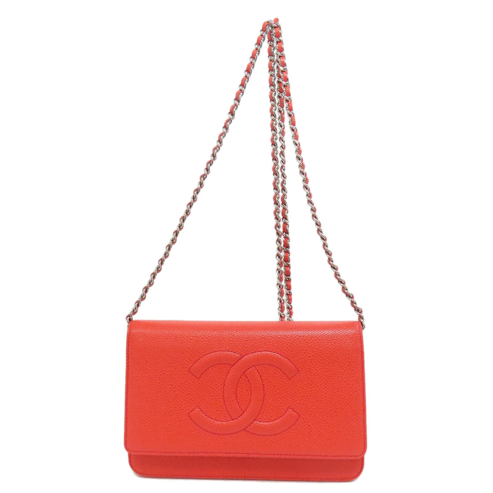 Chanel Chain Wallet Coco Mark Shoulder Bag Red Leather ref.1620919 ...