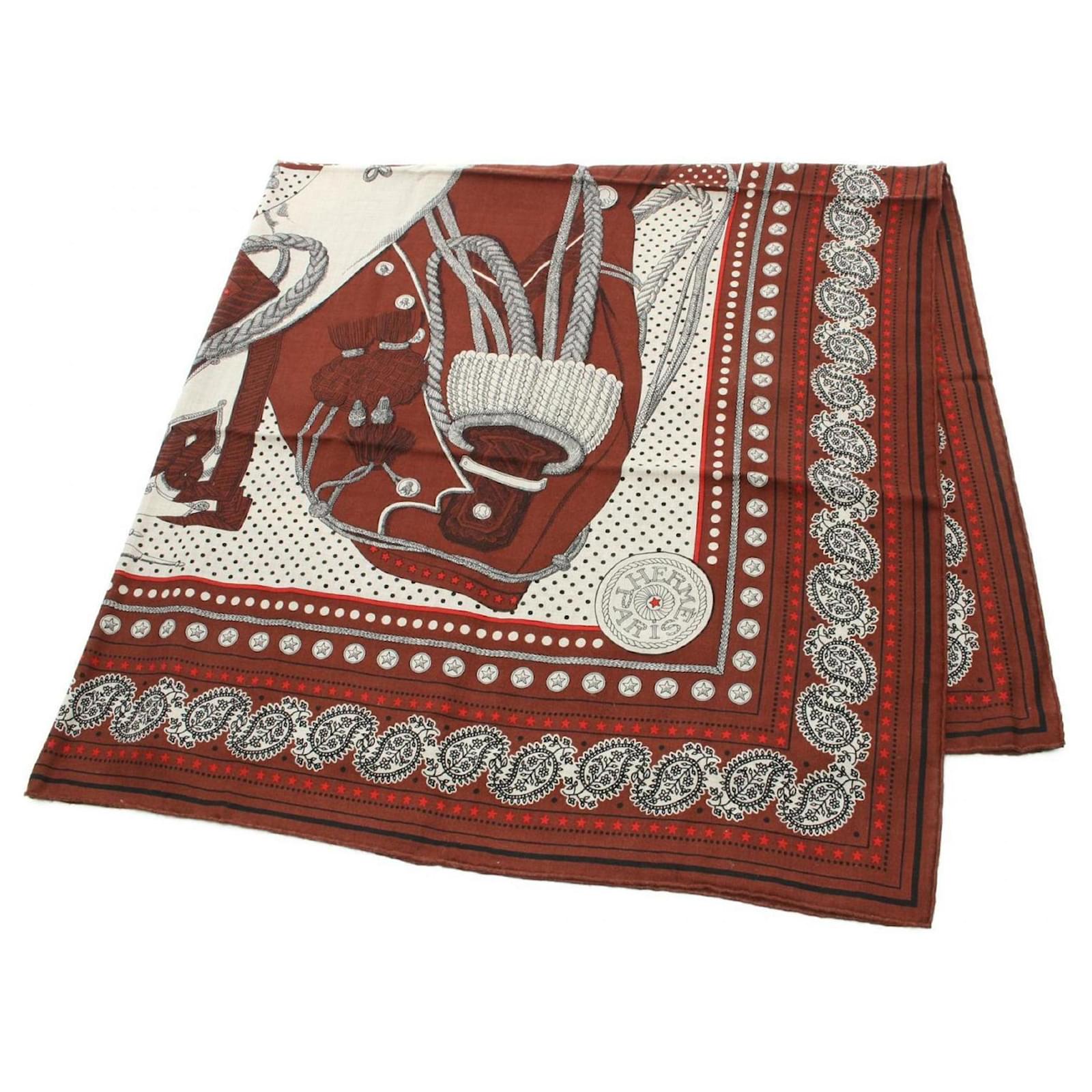 Hermès Hermes Carre Gean 140 ZOUAVES ET DRAGONS Scarf Brown Multiple ...