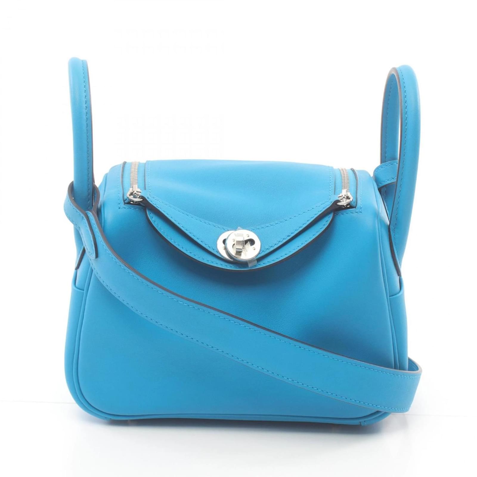 Hermès Hermes Lindy Blue Frida Shoulder Bag Leather ref.1621378 - Joli ...