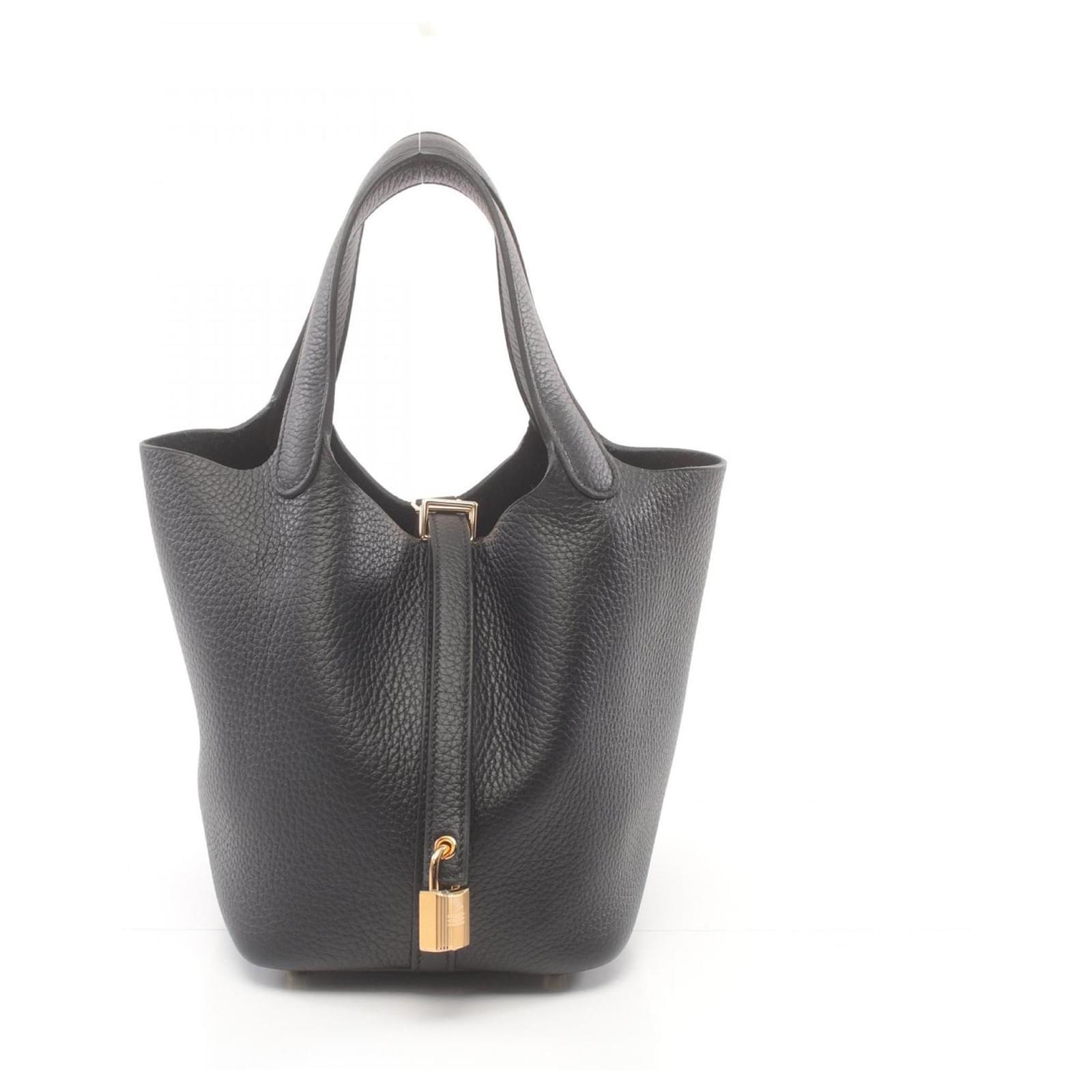 Hermès Hermes Picotin Lock PM Handbag Black Leather ref.1621633 - Joli ...