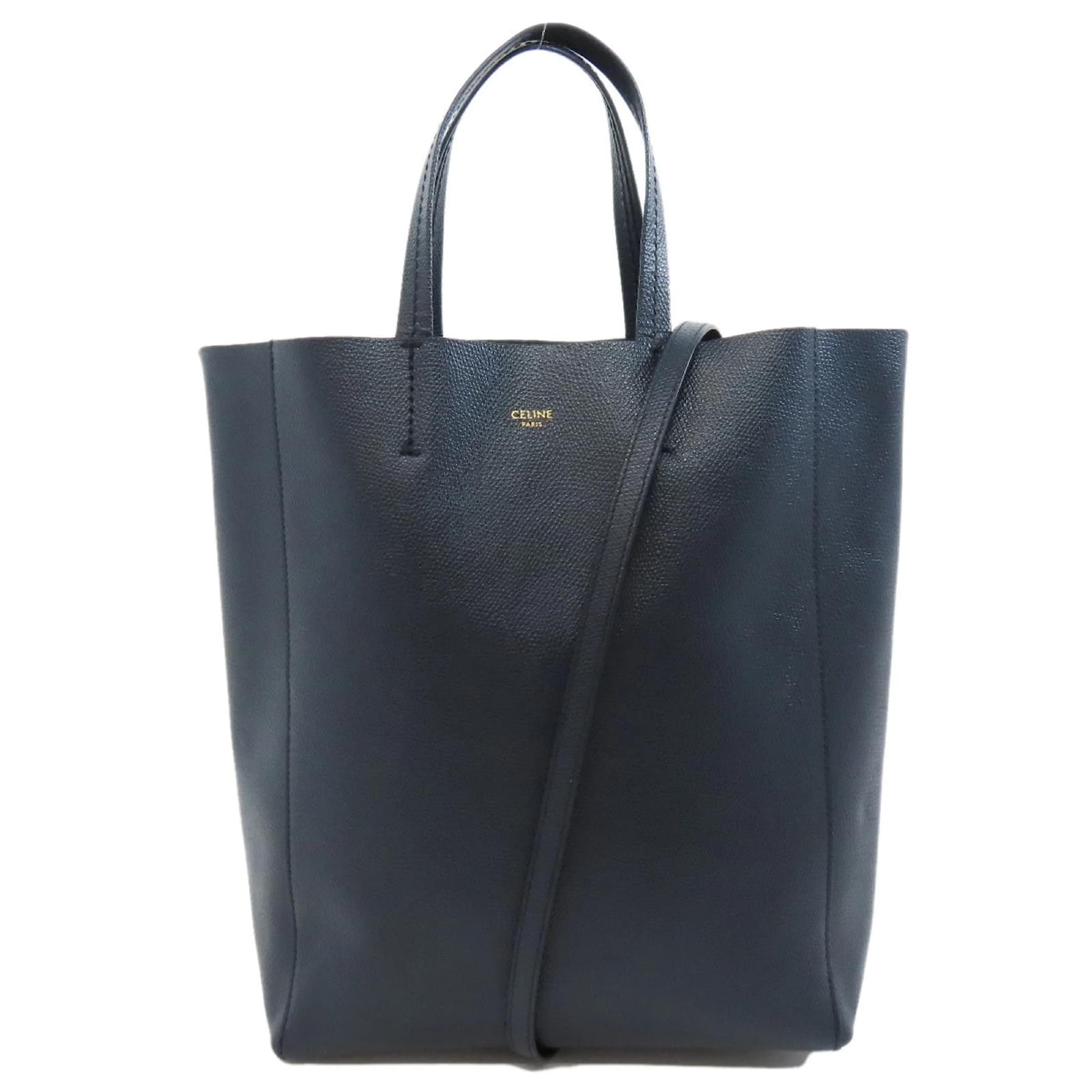 Céline Celine Vertical Cabas Handbag Navy blue Leather ref.1621855 ...