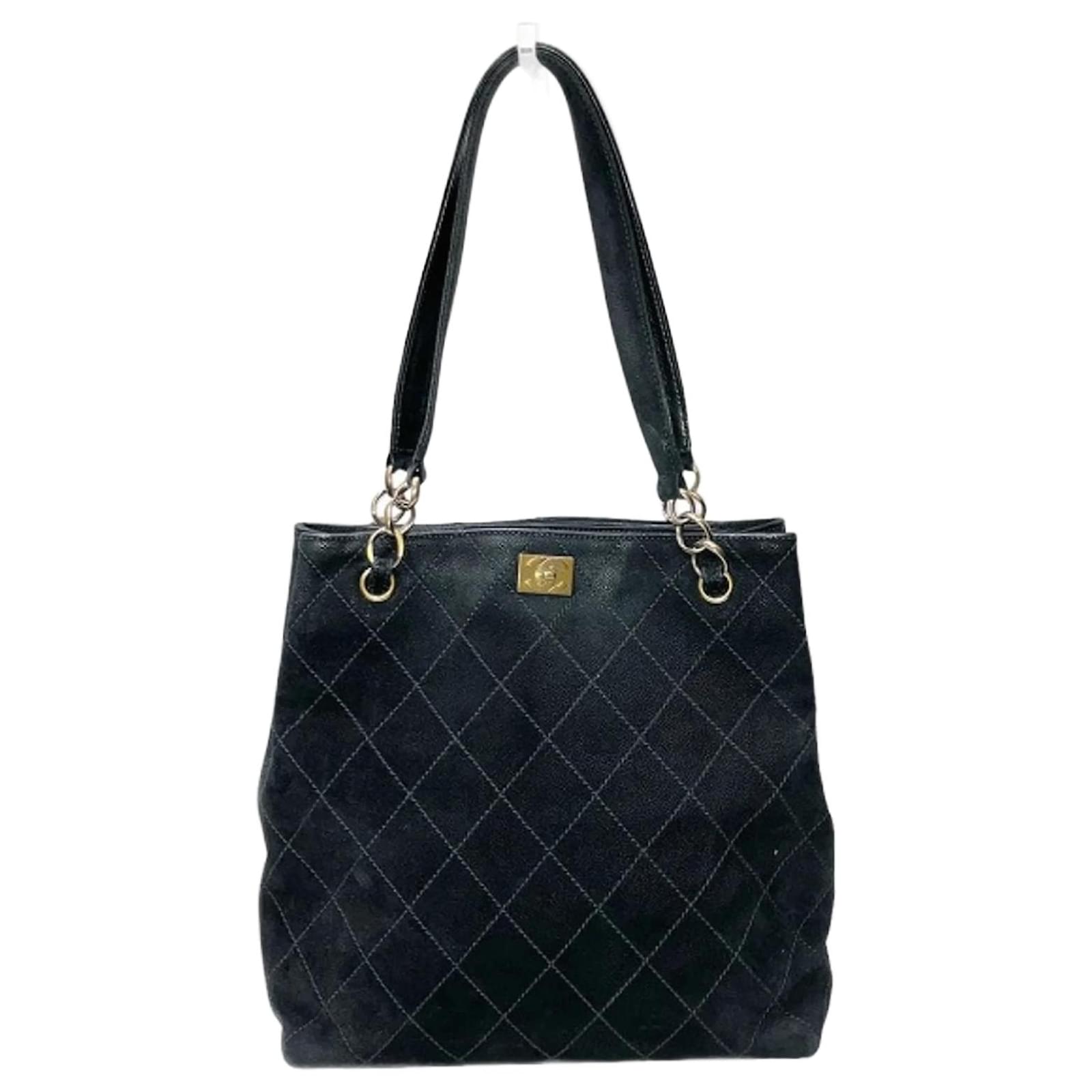 Chanel Wild Stitch Shoulder Tote Bag Black Suede ref.1622876 - Joli Closet