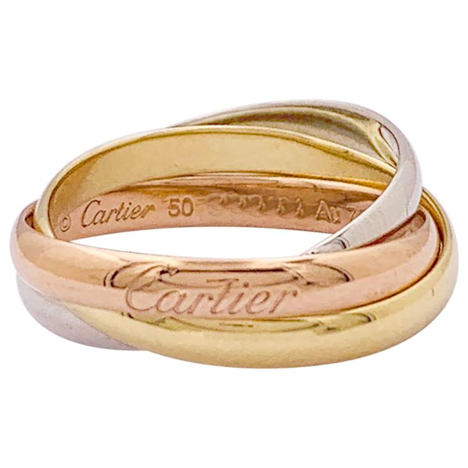 Cartier ring 'Trinity' three golds. White gold Yellow gold Pink gold ...