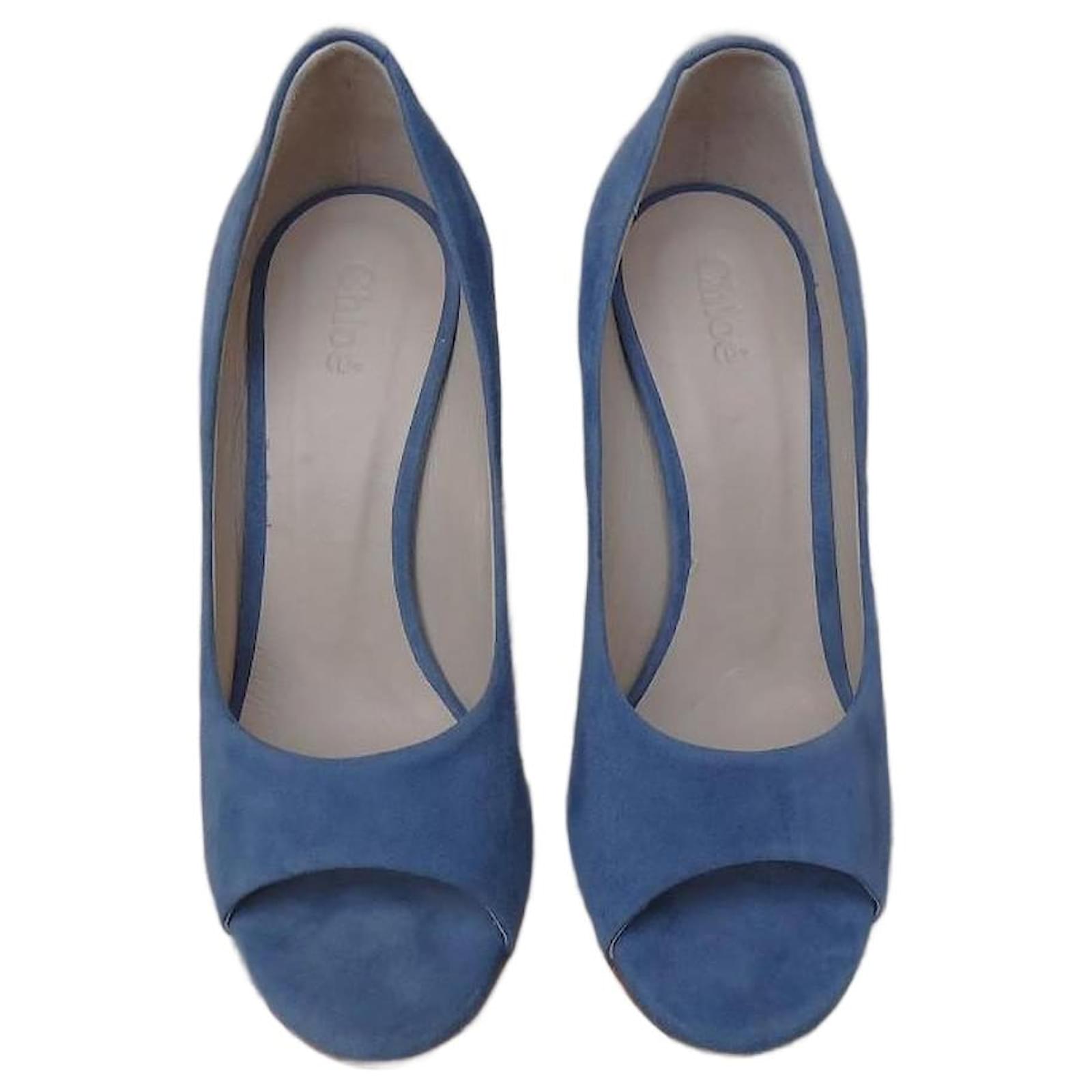 Chloé Heels Blue Leather ref.1623471 - Joli Closet