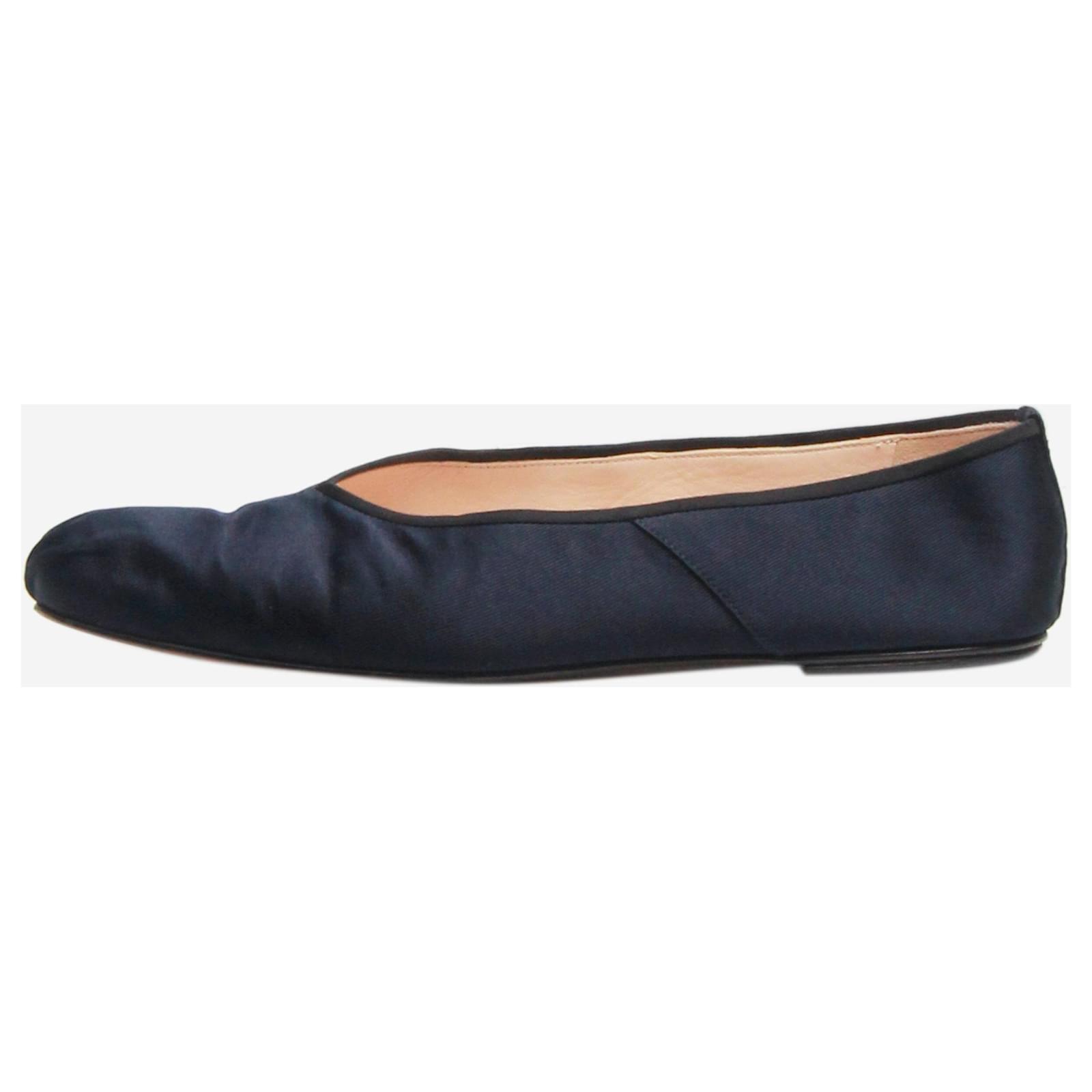 The row Navy satin ballet flats - size EU 40 Blue ref.1624267 - Joli Closet