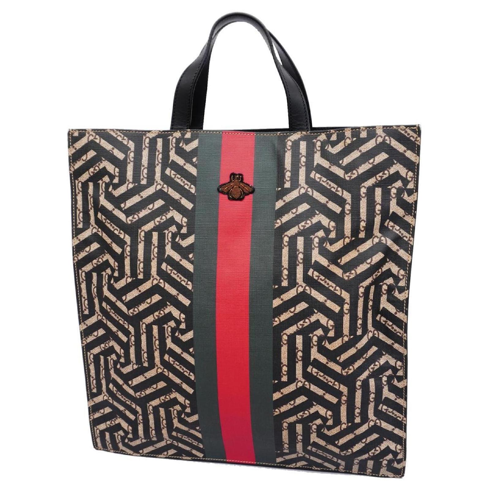 Gucci Tote Bag GG Supreme Shelly Line Bee Black Plastic ref.1624731 ...