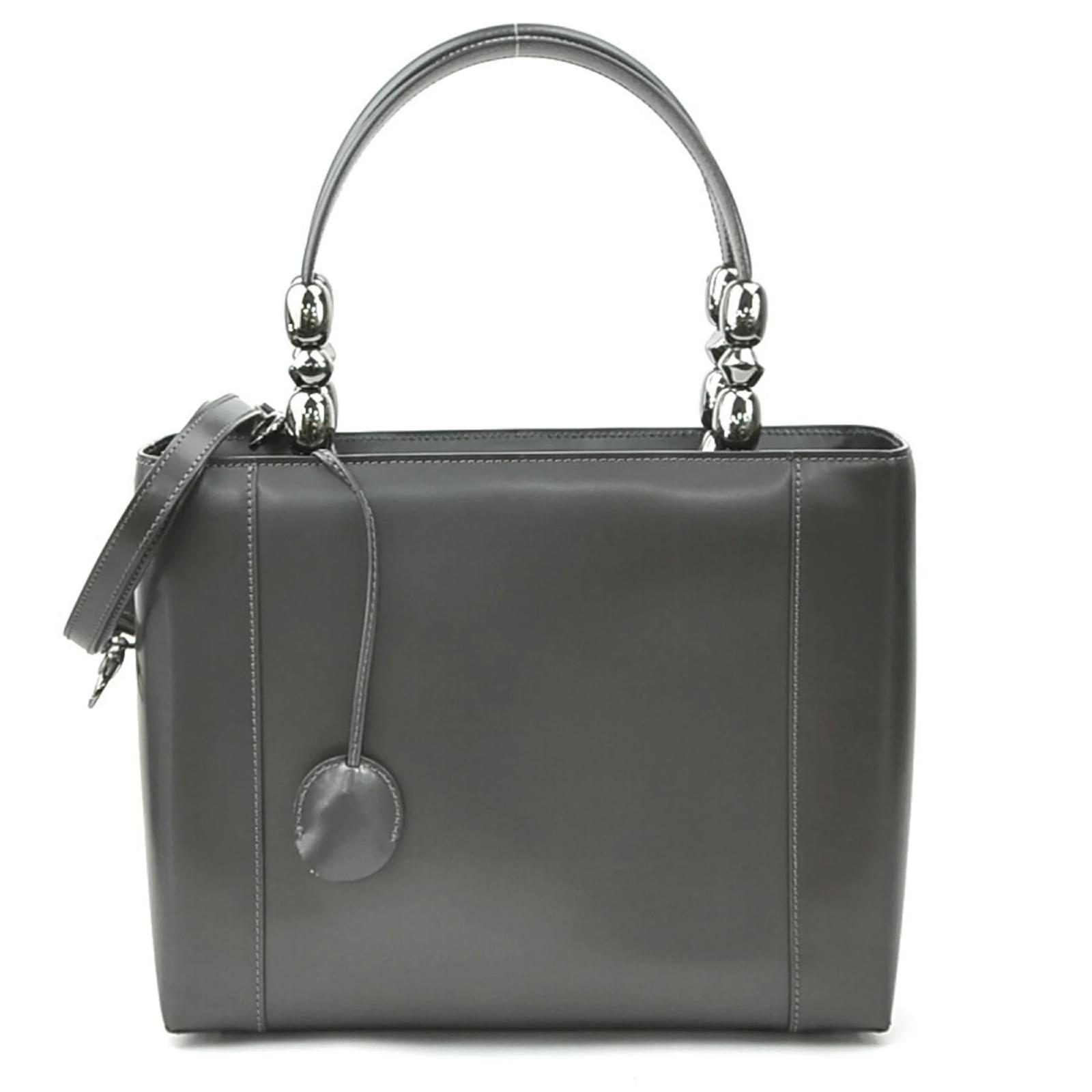 Christian Dior Metallic Gray Leather Handbag ref.1625191 - Joli Closet
