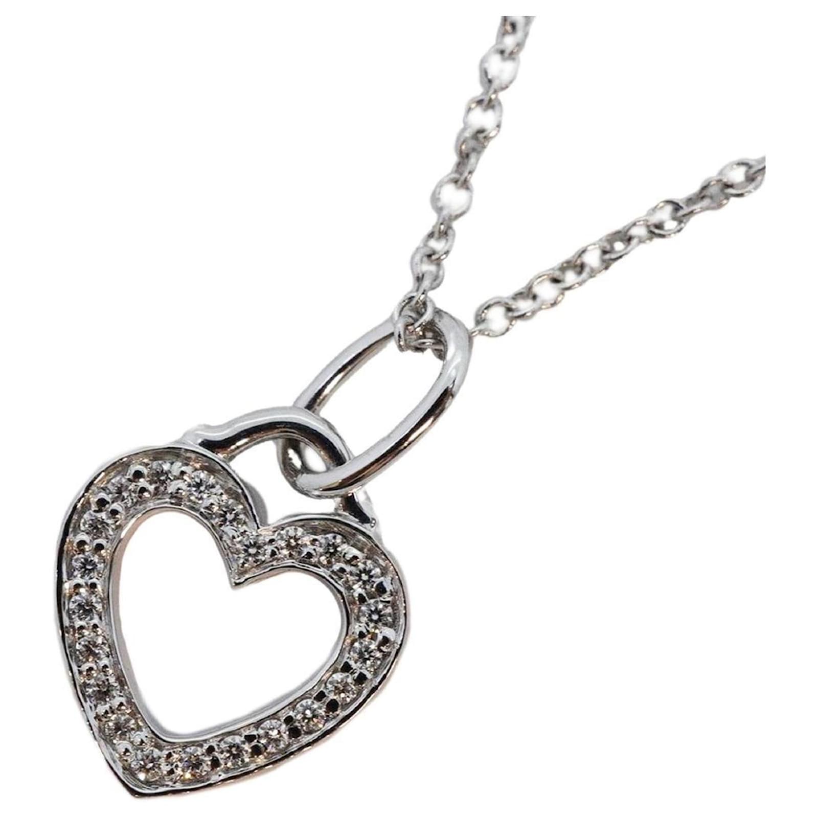 Tiffany & Co Tiffany Sentimental Heart Diamond Necklace White gold ref ...