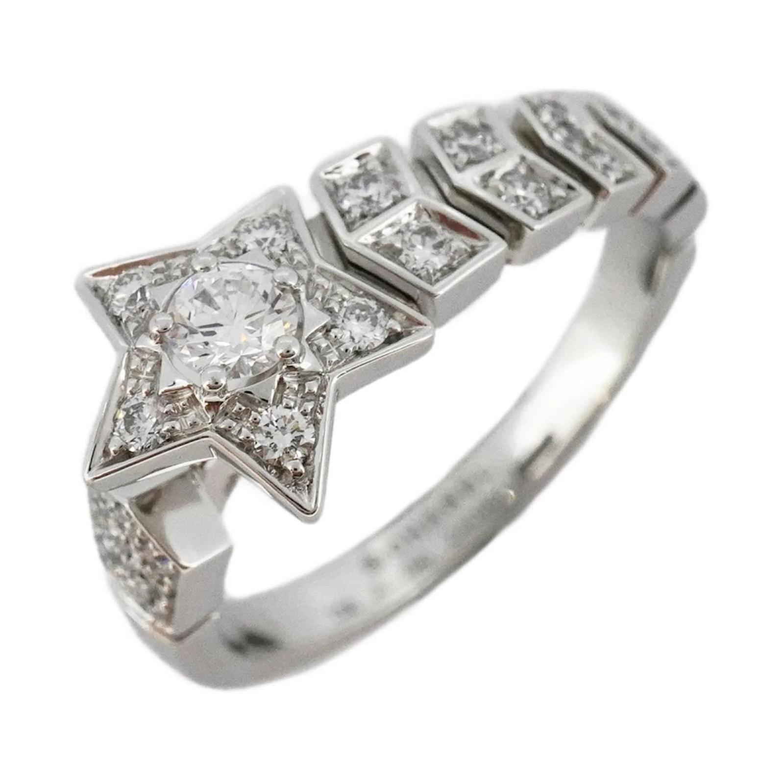 Chanel Comet Diamond Band Ring in 18K White Gold ref.1625375 - Joli Closet