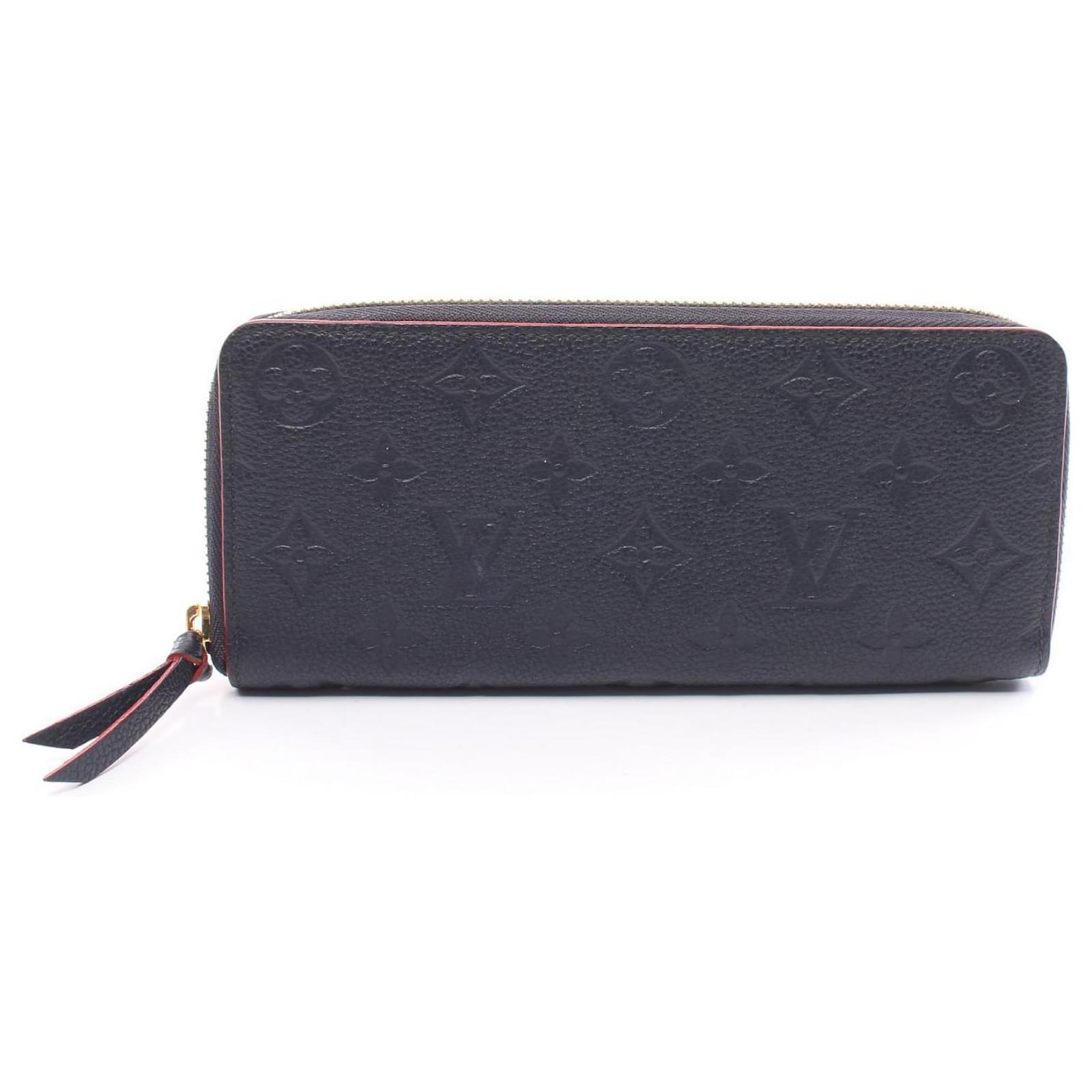 Louis Vuitton Monogram Empreinte Long Wallet Red Navy blue Cloth ref ...