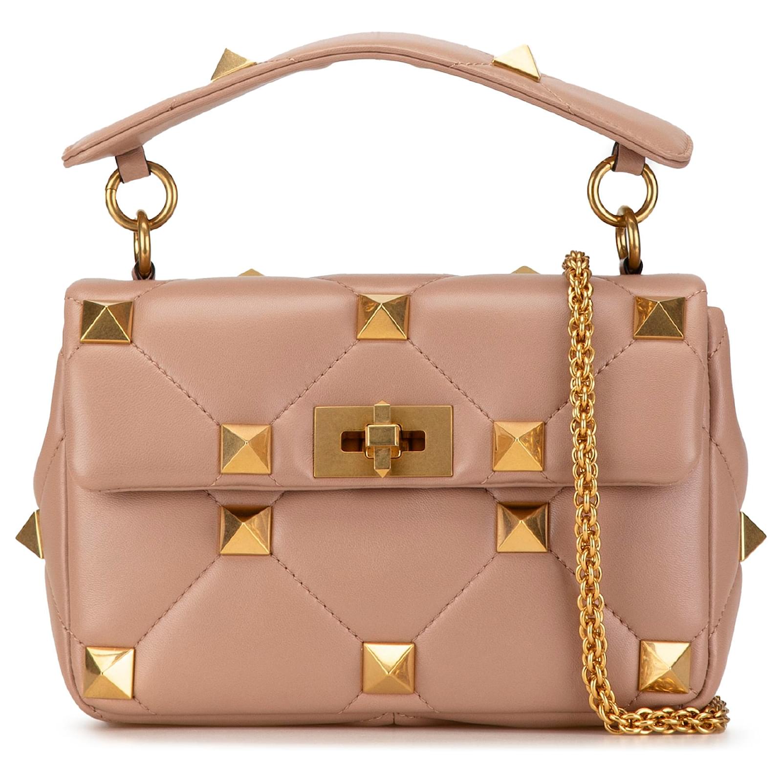 Valentino Pink Medium Roman Stud Satchel Leather ref.JC1628589 (Sold ...