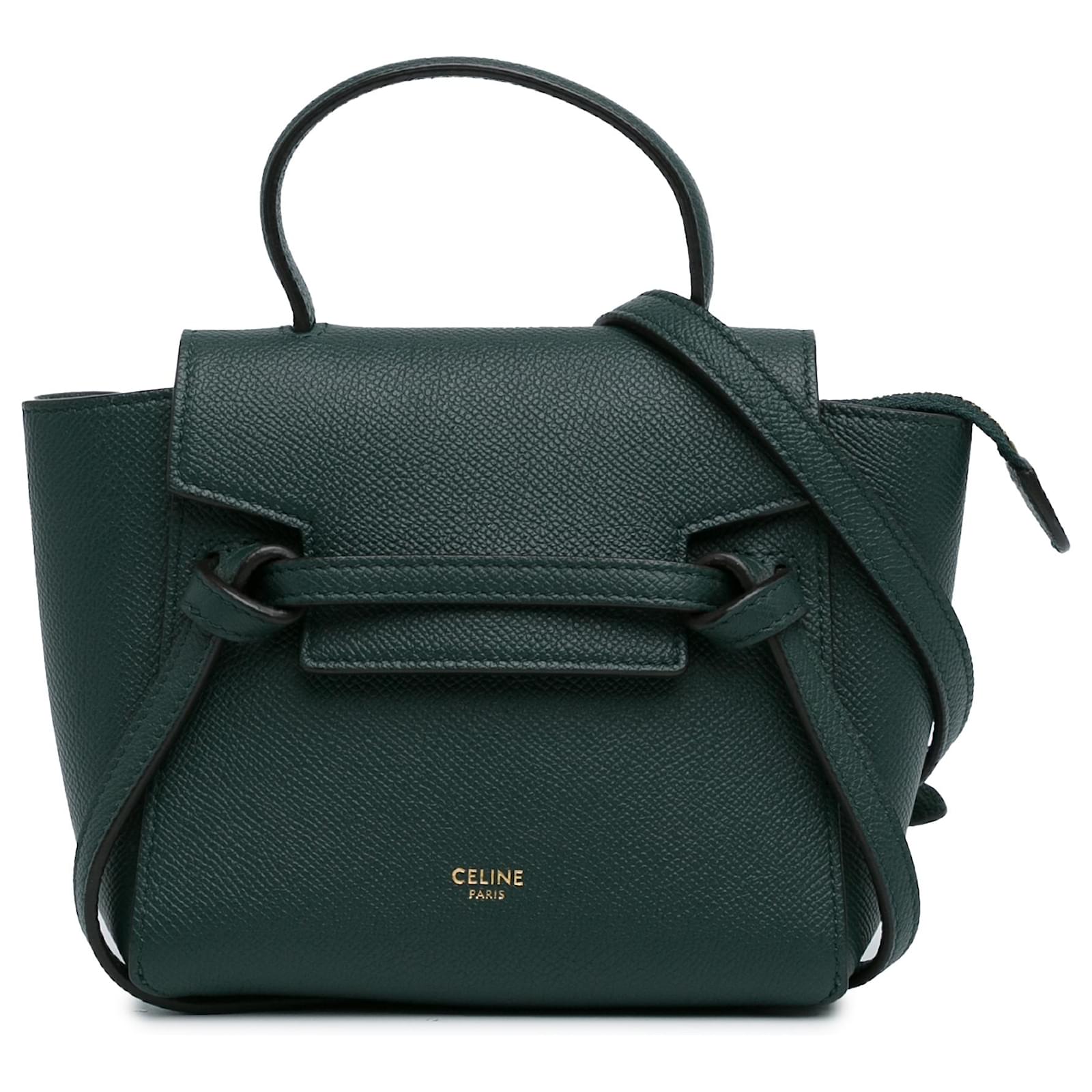 Céline Celine Green Pico Belt Bag Dark green Leather Pony-style ...