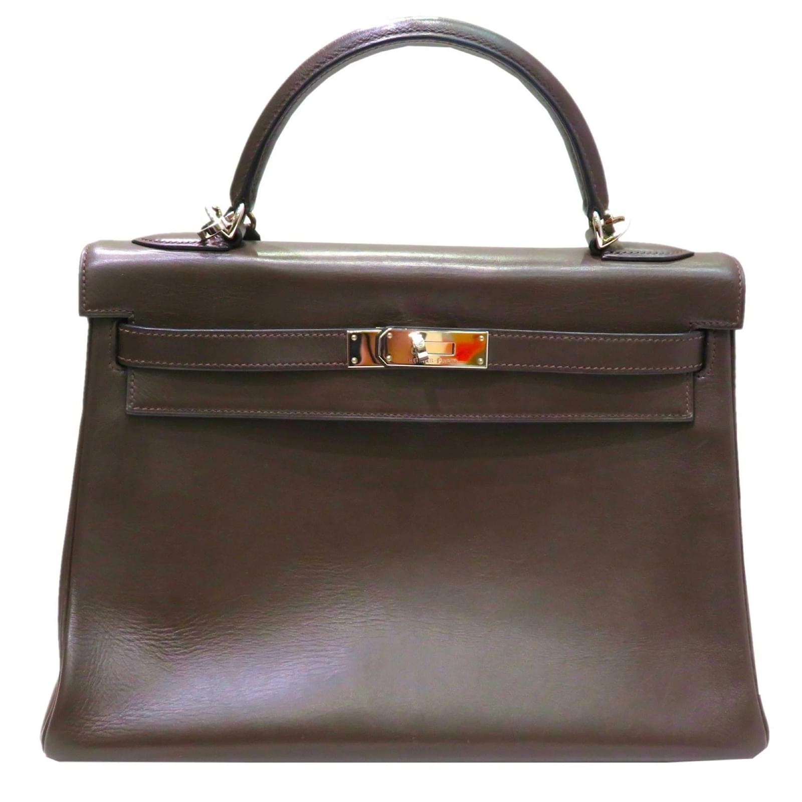 Hermès Hermes Kelly 32 Handbag in Brown Barenia Leather ref.1629147 ...