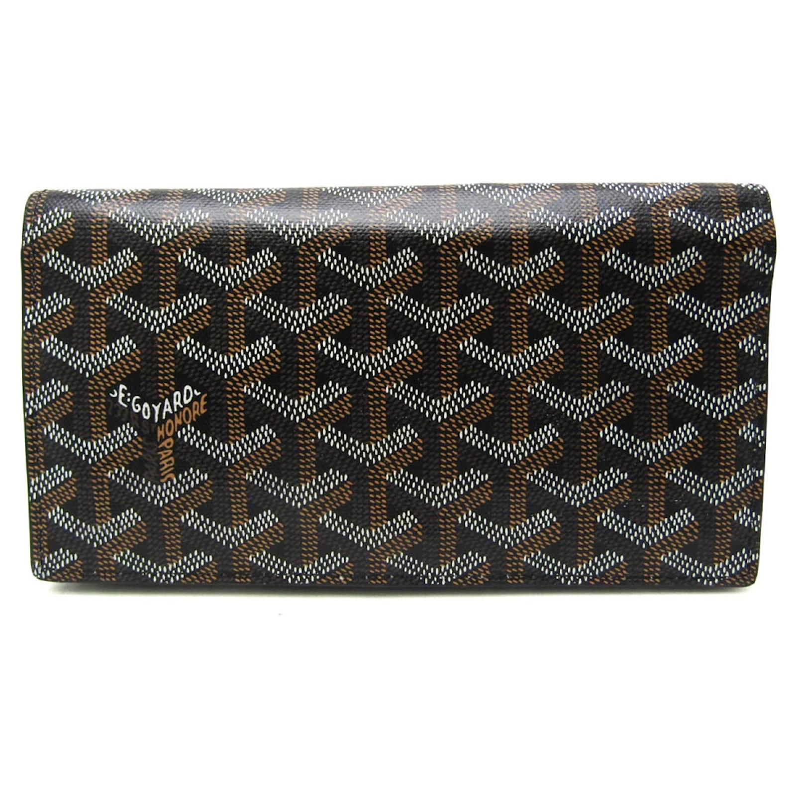 Goyard Richelieu APM205 Long Wallet Black Leather Cloth ref.1630031 ...