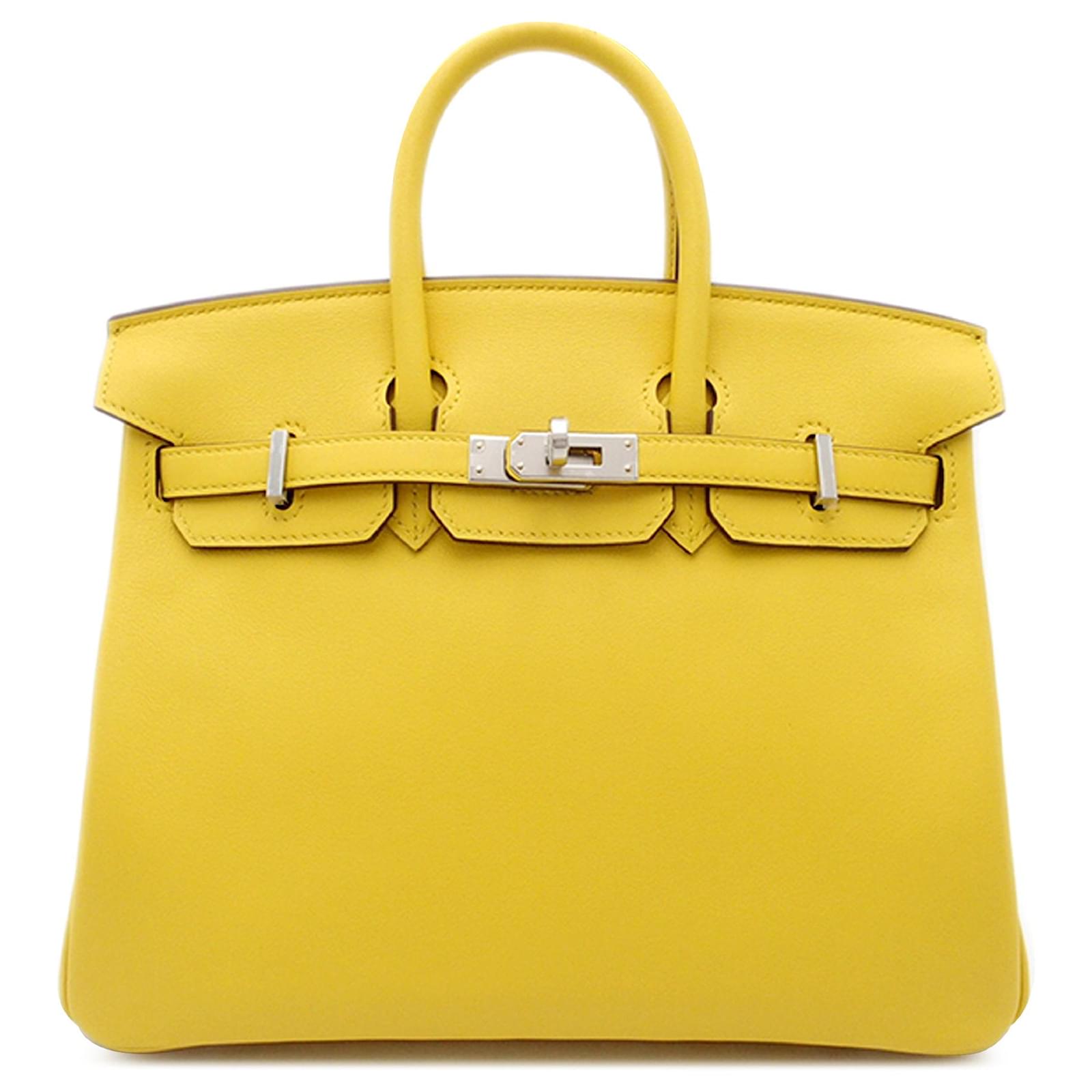 Hermès Yellow Swift Birkin Retourne 25 Leather Pony-style calfskin ref ...