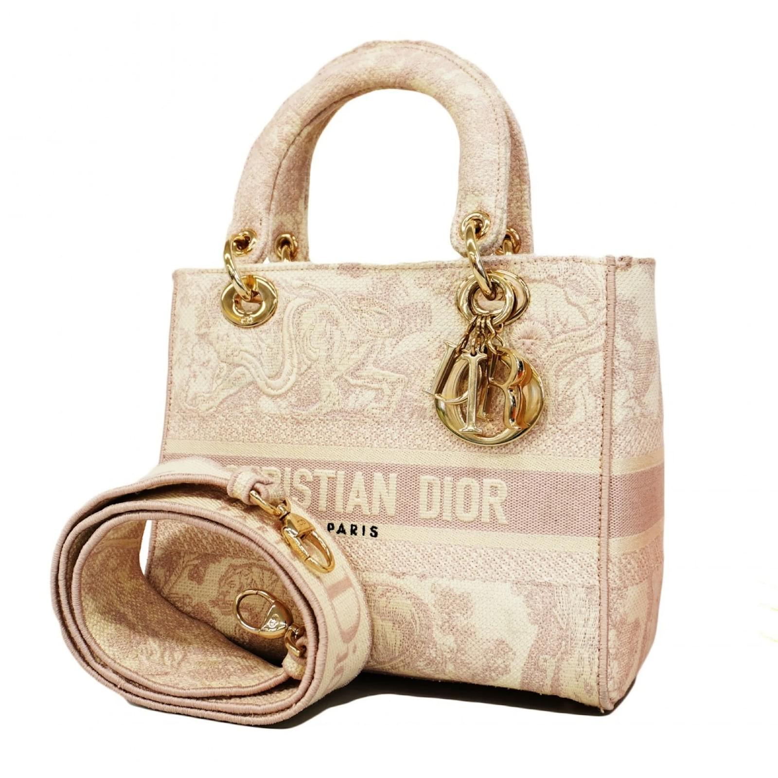 Christian Dior Lady Delight Handbag Pink White Cloth ref.1631342 - Joli ...
