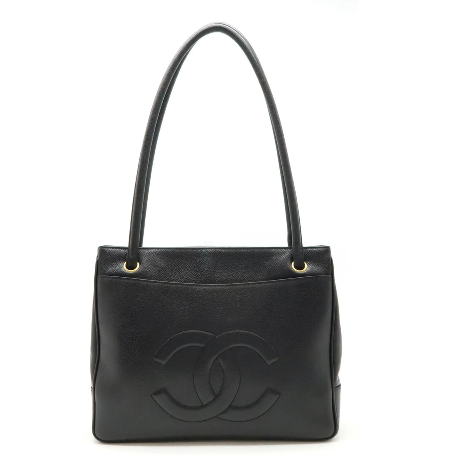 Chanel Coco Mark Tote Bag in Black Caviar Leather (Sold) - Joli Closet
