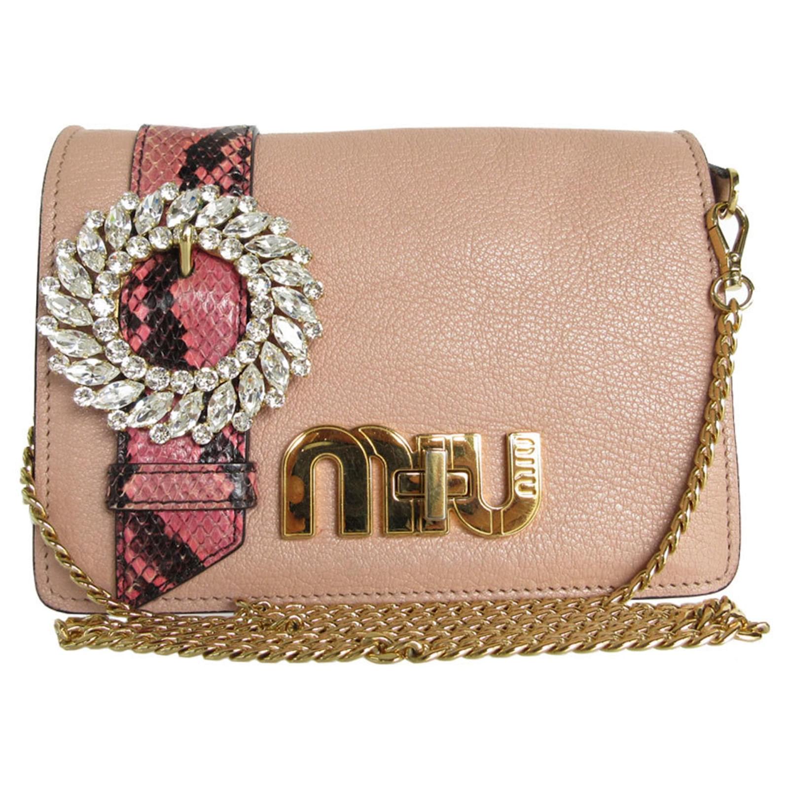 Miu Miu Pink Beige Leather Shoulder Bag ref.1632143 - Joli Closet