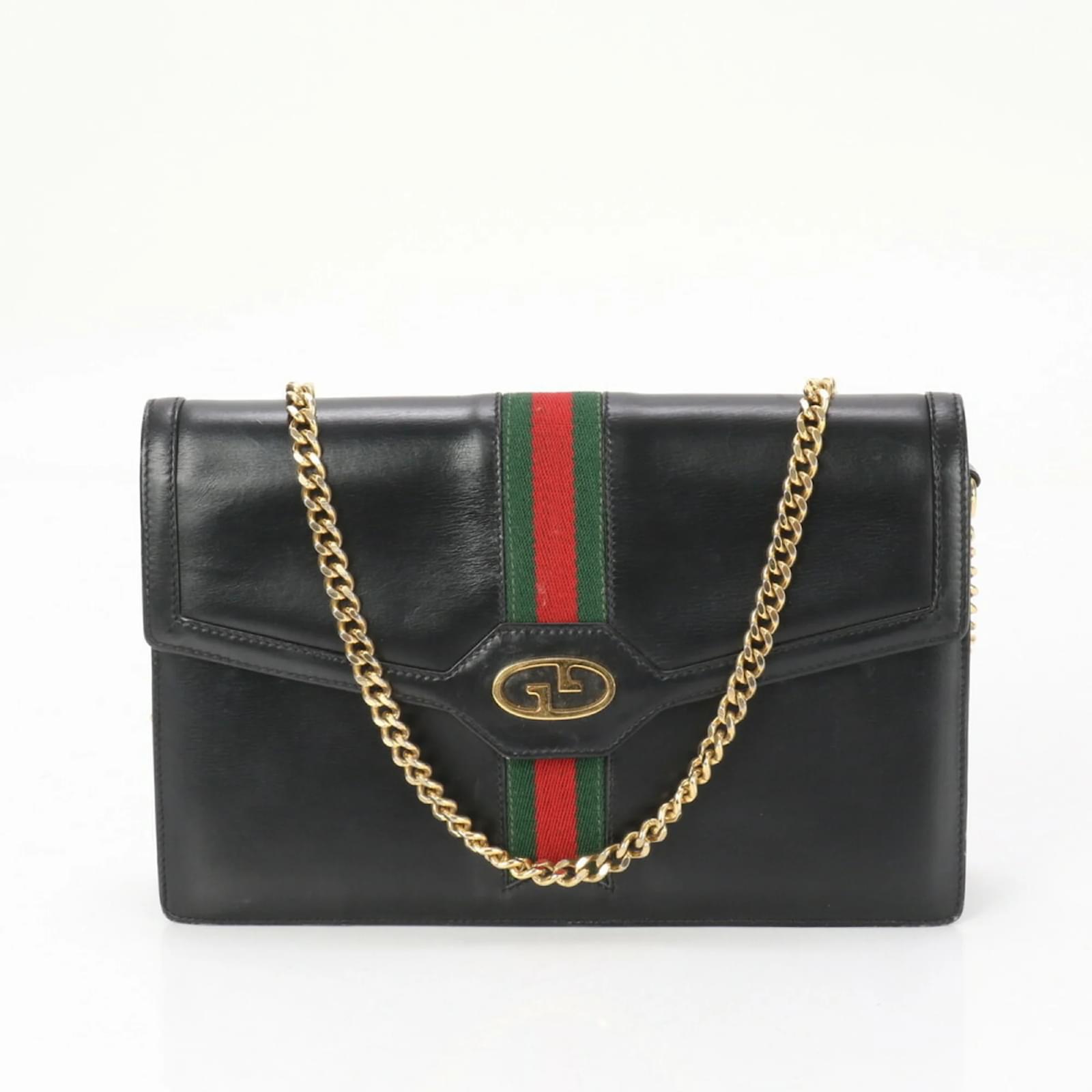 Gucci Sherry Line Leather Shoulder Bag Black ref.1632744 - Joli Closet