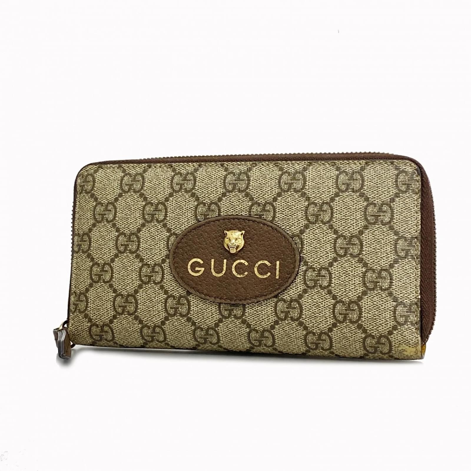 Gucci Long Wallet GG Supreme Brown Beige Plastic ref.1632880 - Joli Closet