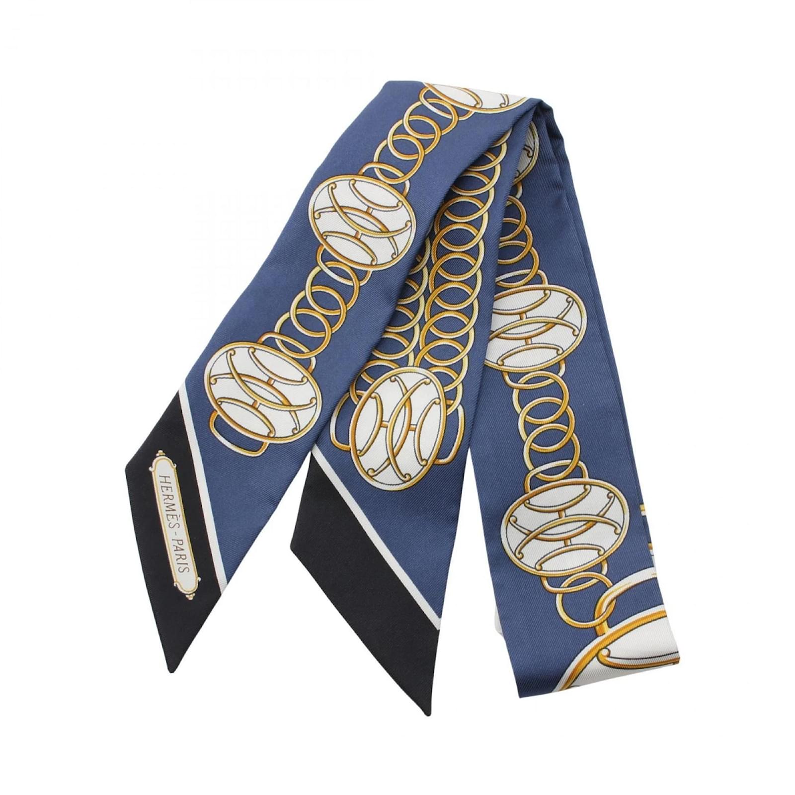 Hermès Hermes Twilly LIFT PROFILE Scarf Blue Multiple colors Silk ref ...