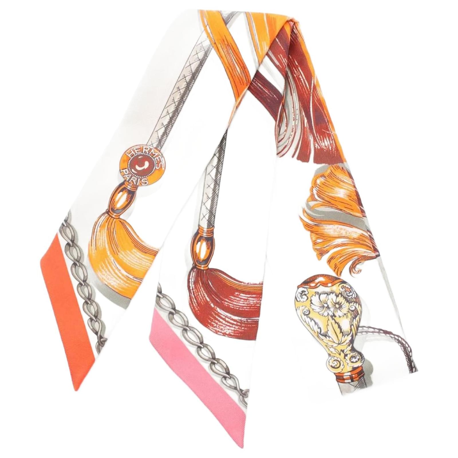 Hermès Hermes Twilly CAVAL CADES Scarf Multiple colors Beige Hermès Hermes Twilly CAVAL CADES Scarf Multiple colors Beige