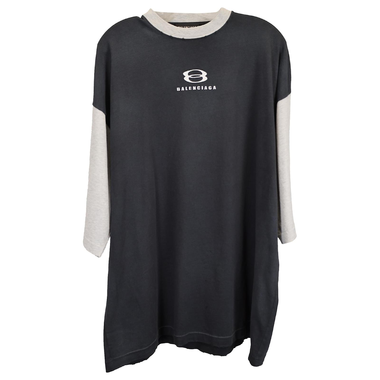 Everyday Balenciaga Unity Oversized T-Shirt in Black and Grey Cotton ...