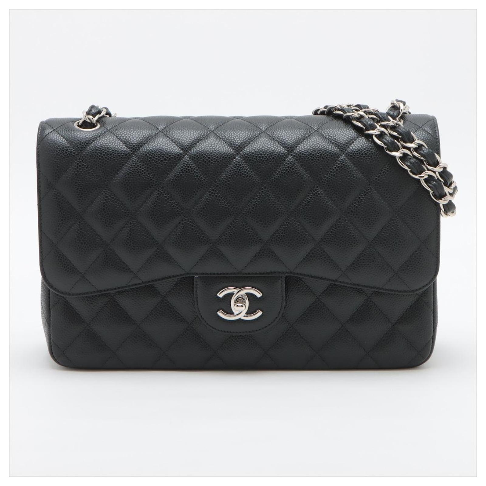 Timeless Chanel Classic Double Flap Jumbo Matelassè Caviar Leather 2 ...