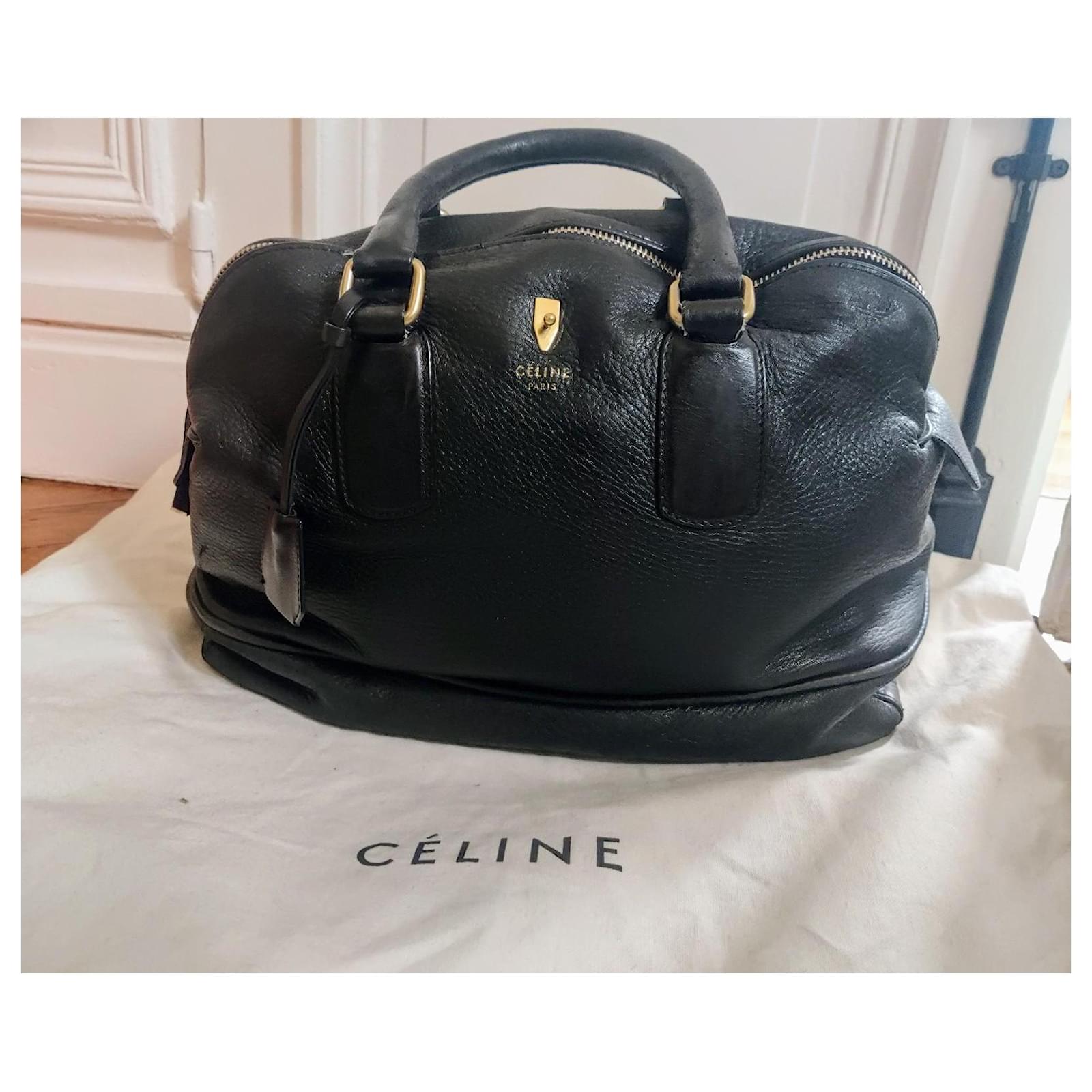 Céline Celine Bowling Bag Black Gold hardware Leather ref.1637060 ...