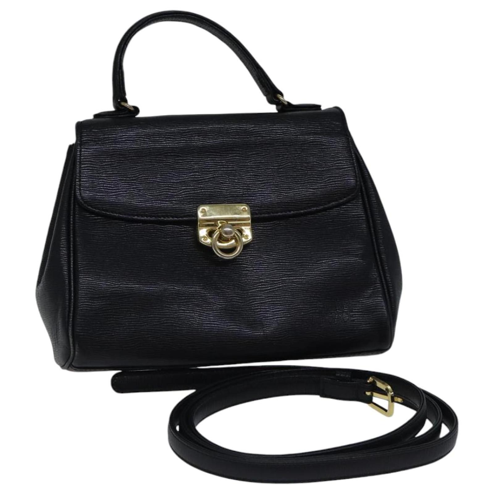 Gianni Versace Hand Bag Leather 2way Black Auth 89308 ref.1637138 ...