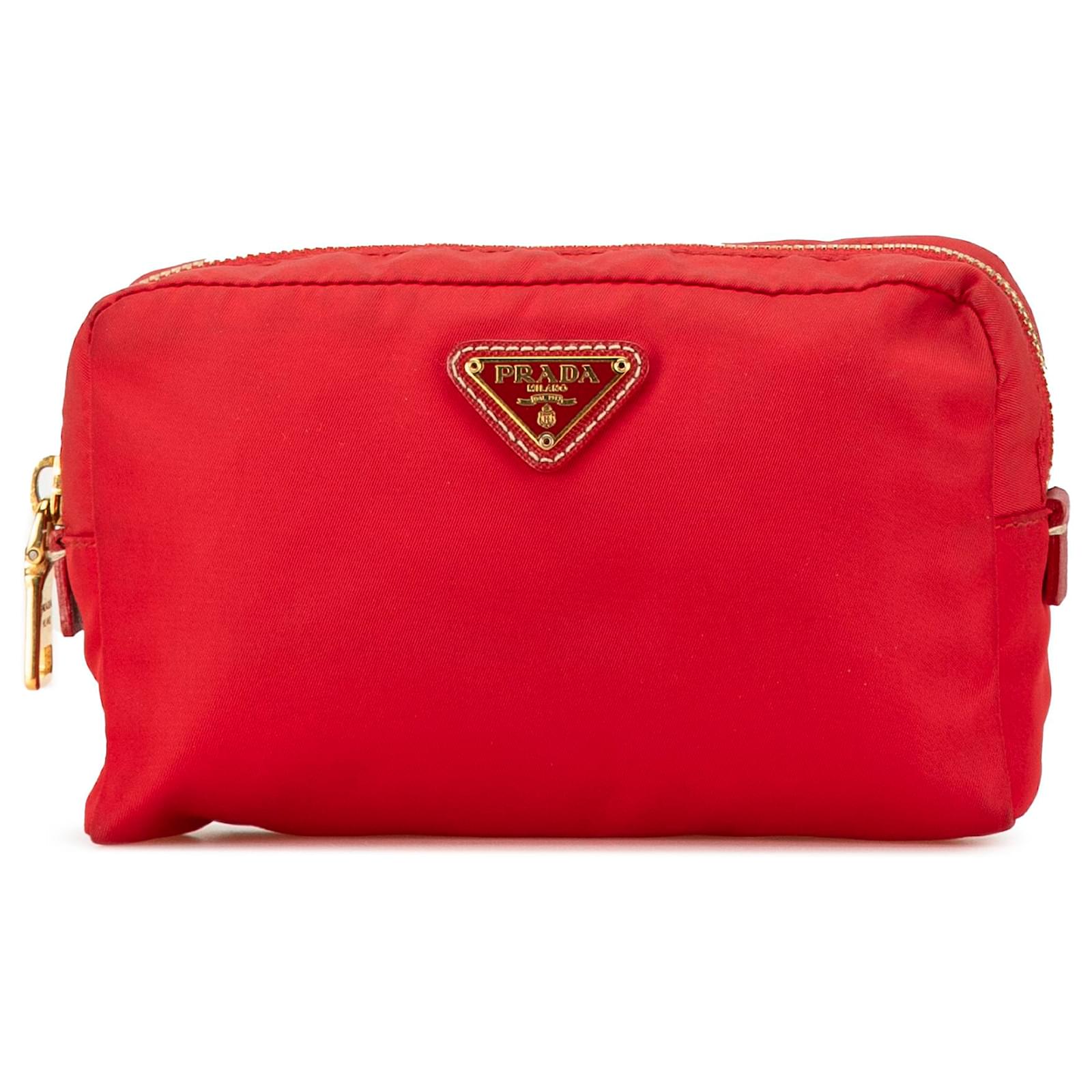Prada Red Tessuto Pouch Nylon Cloth ref.1637944 - Joli Closet