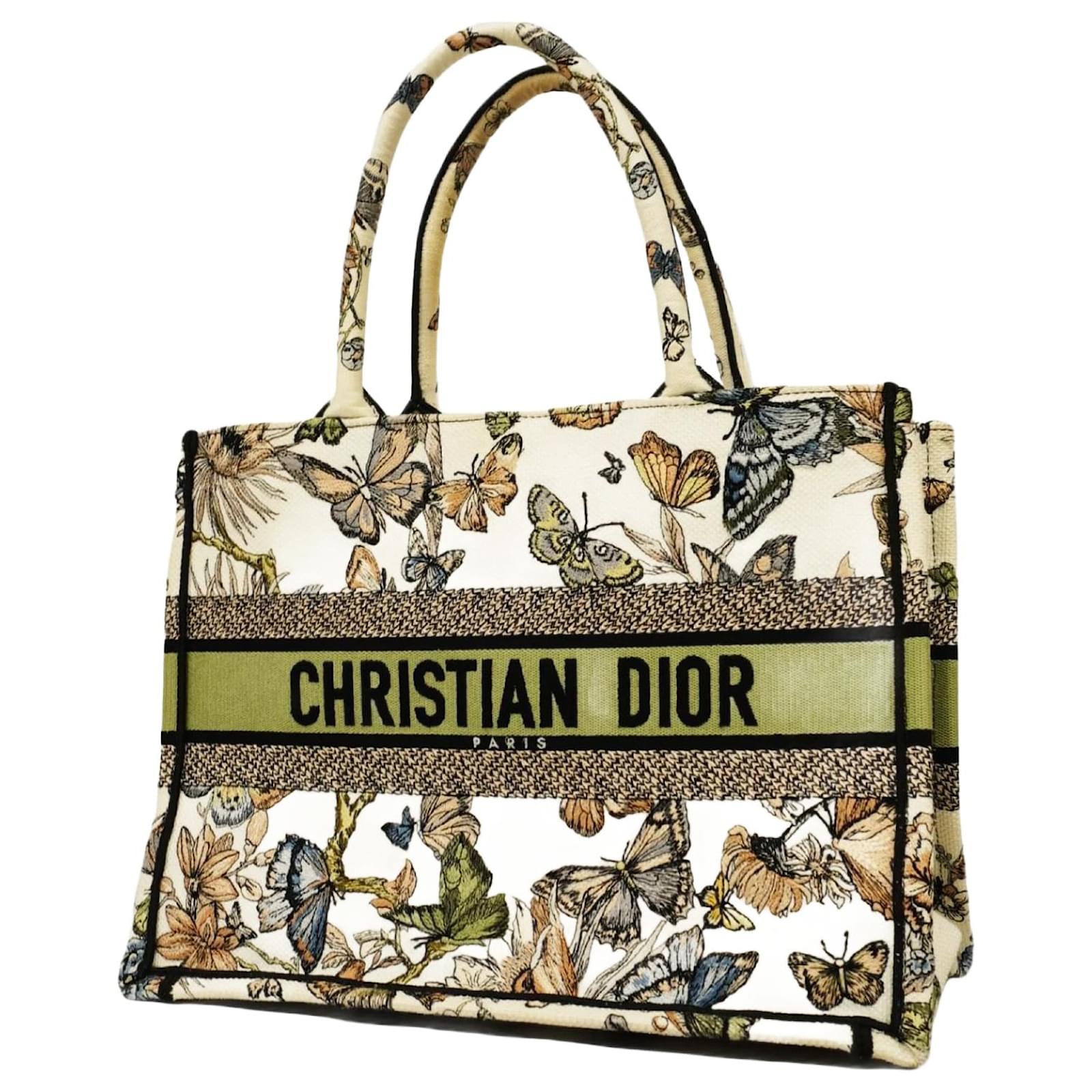 Christian Dior Multi-Color Canvas Tote Bag White Multiple colors Cloth ...
