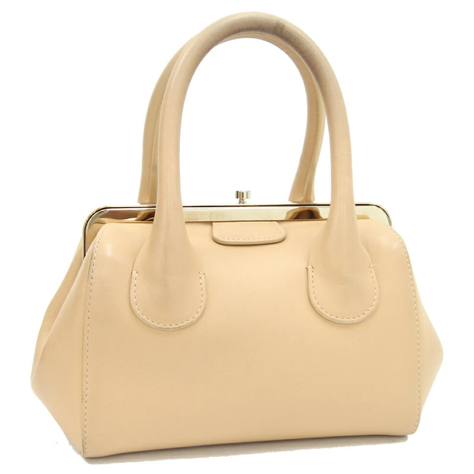 Chloé Joyce Small Frame Handbag Beige Leather ref.1640421 - Joli Closet
