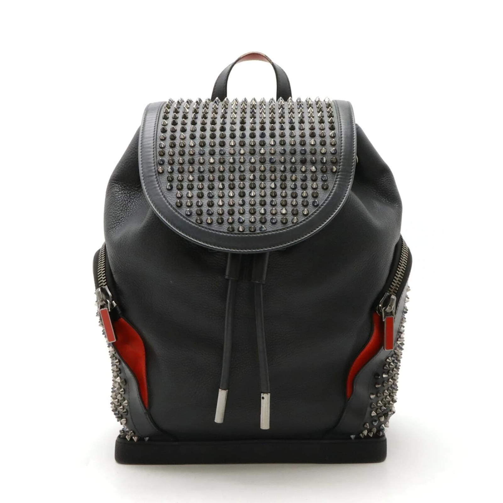 Christian Louboutin Explorer Funk Spike Studs Backpack Black Red ...