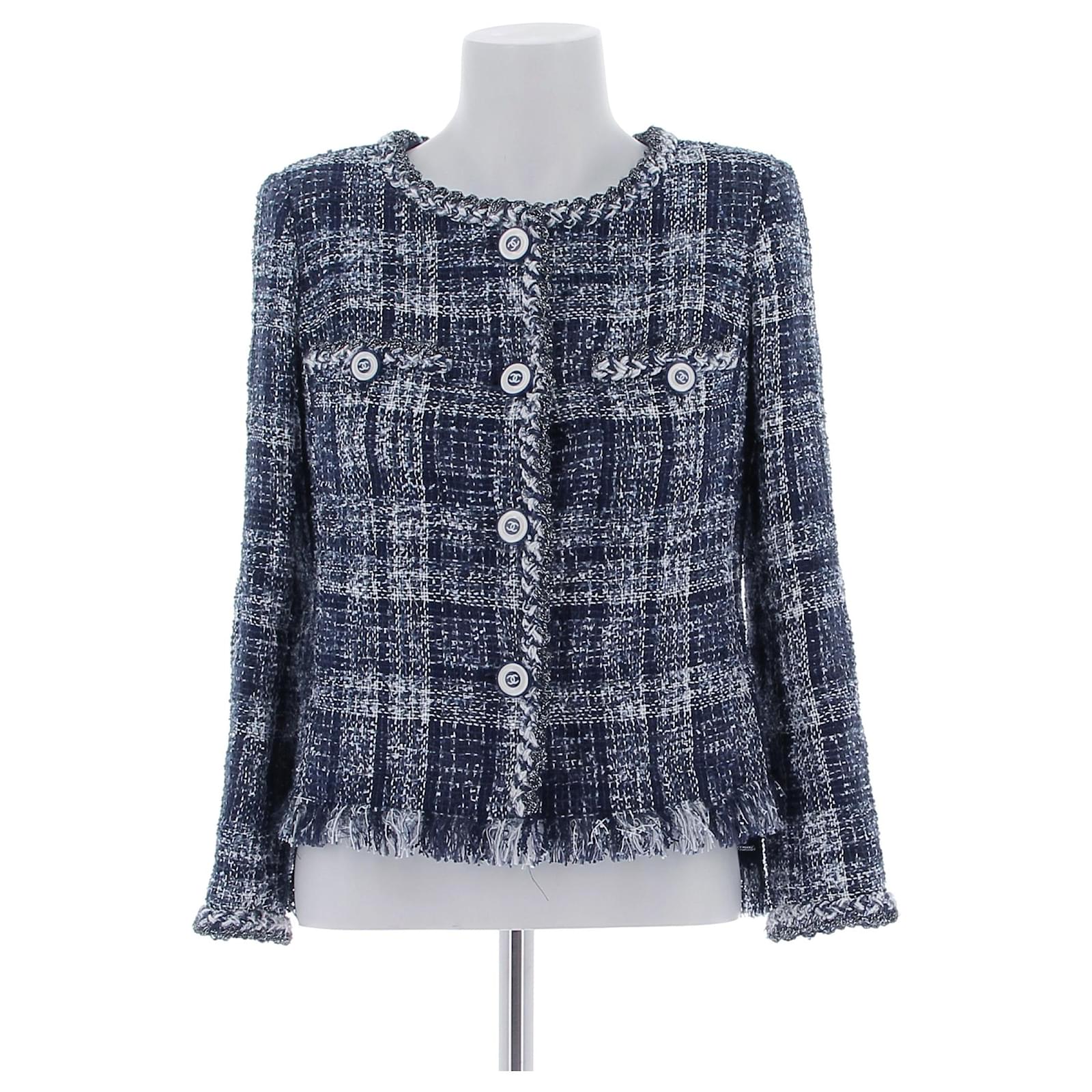 CHANEL Jackets T.FR 34 Polyester Navy blue ref.1641891 - Joli Closet