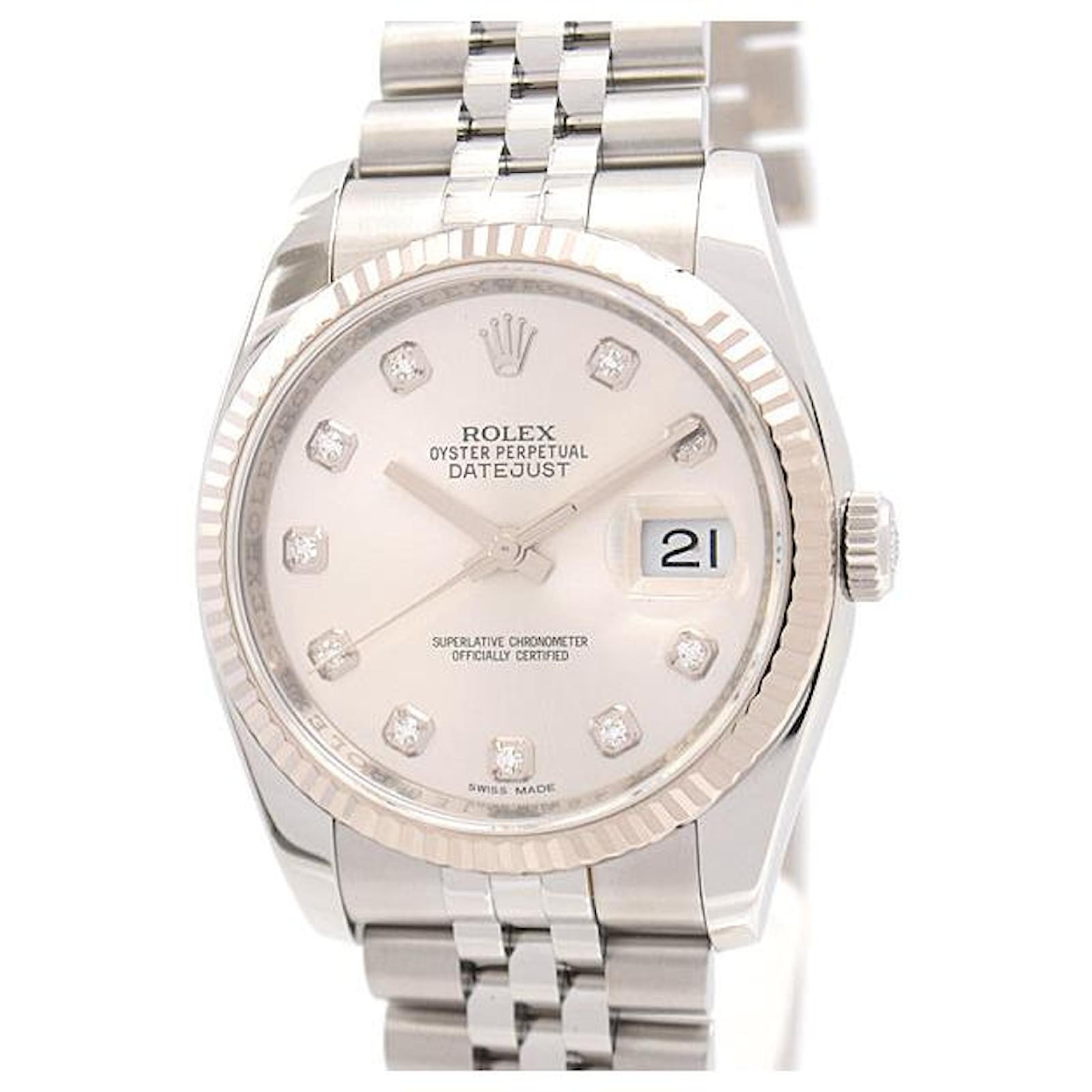 Rolex Datejust Silver Dial Automatic Watch 116234G Silvery Metal ref ...