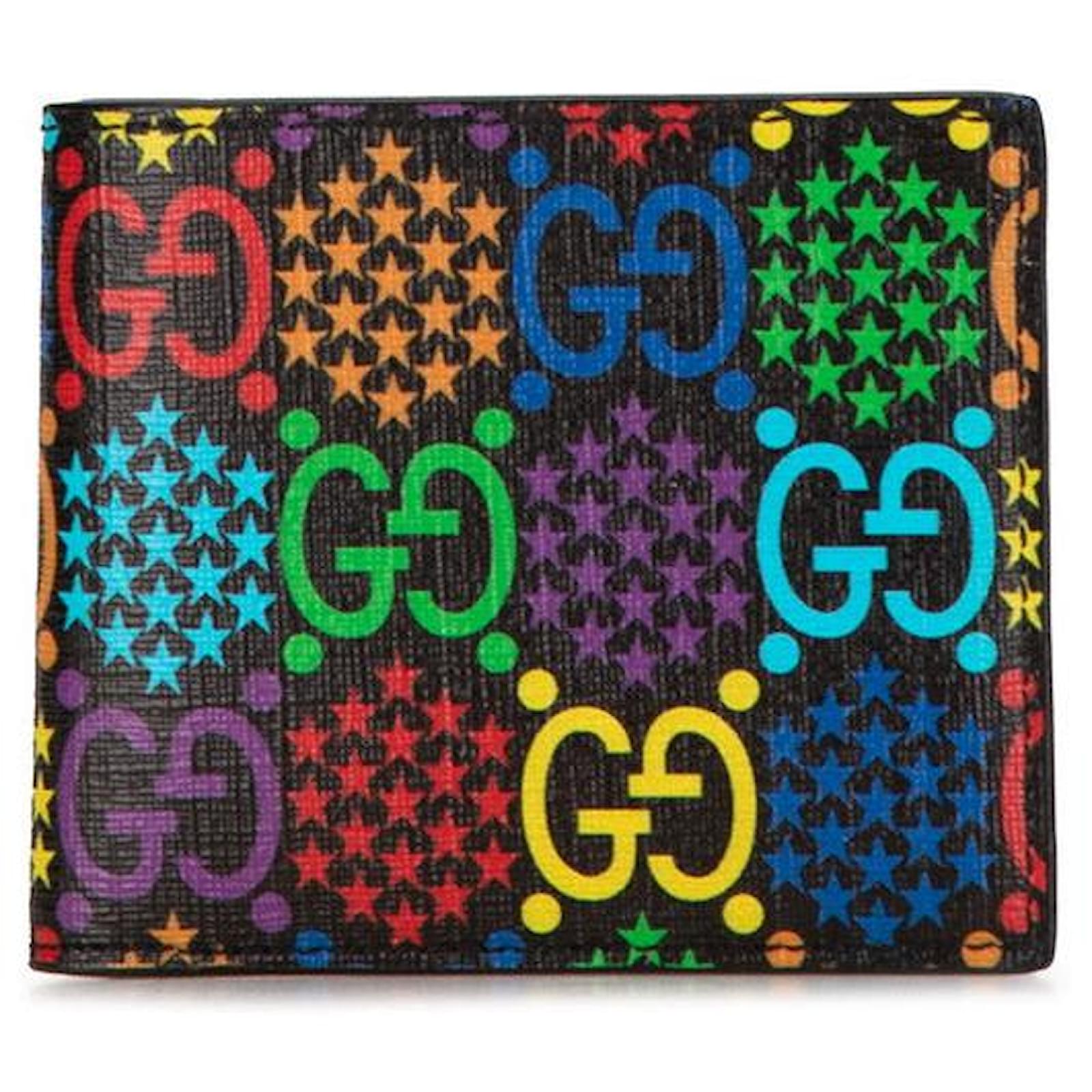 Gucci GG Psychedelic PVC Wallet Black Cloth ref.1647971 - Joli Closet