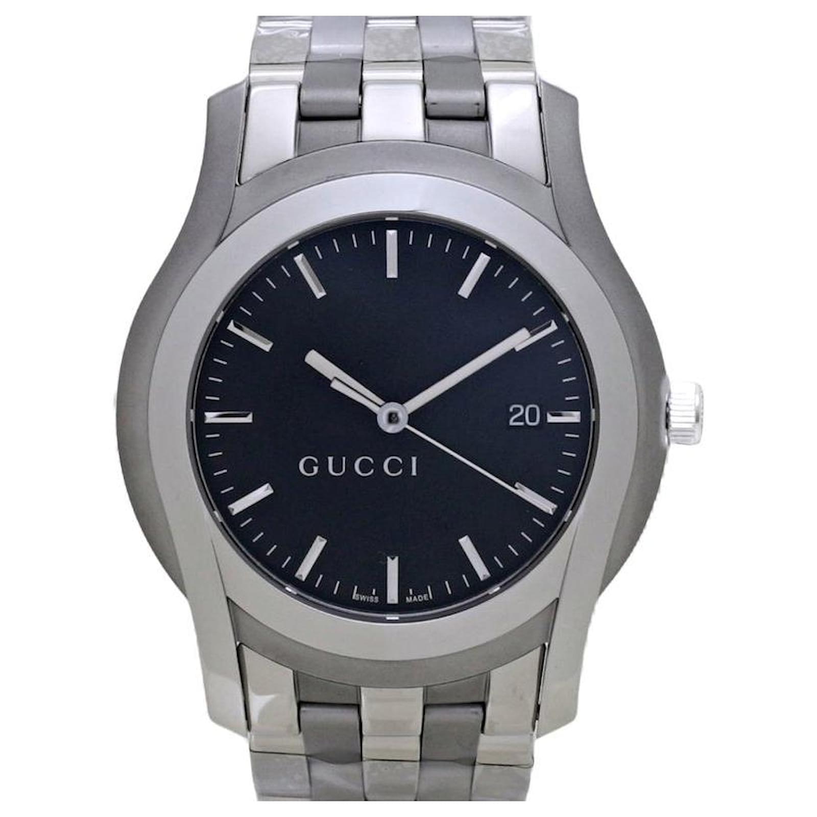 Gucci G-Class Stainless Steel Quartz Watch Black Metal ref.1652098 ...